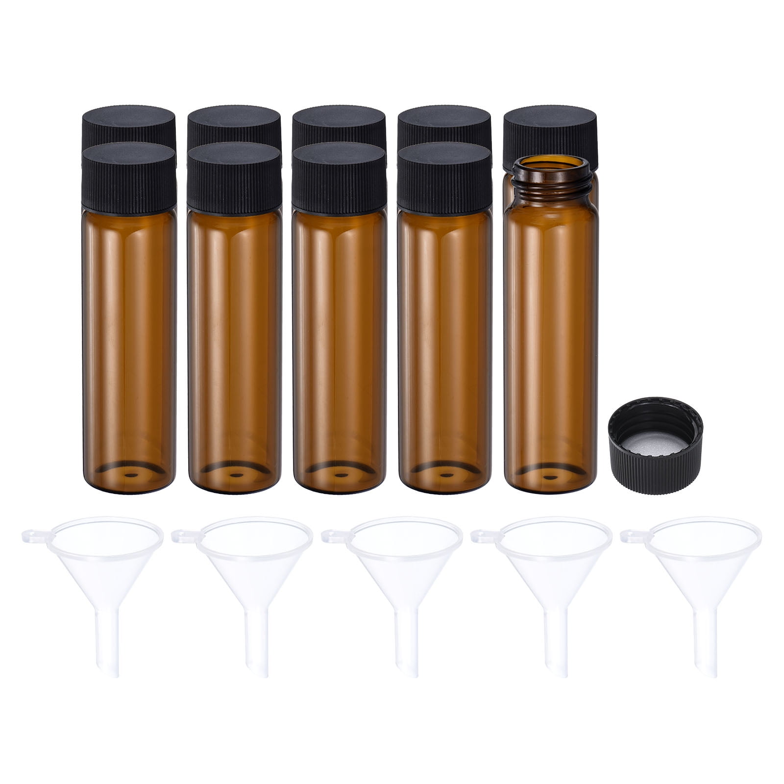 Uxcell 40mL Glass Vials with Screw Caps Liquid Sample Vial with 5 ...