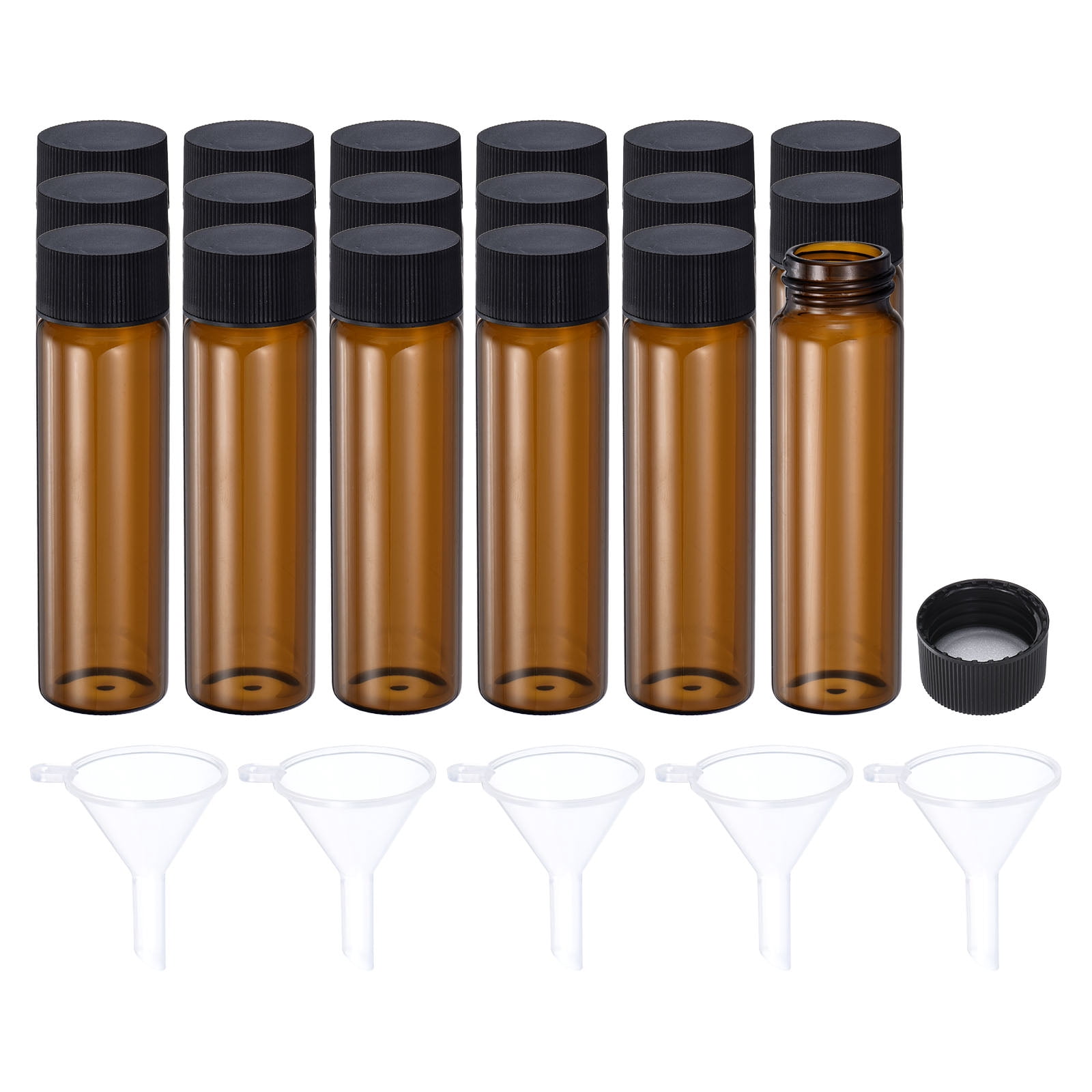 Uxcell 40mL Glass Vials with Screw Caps Liquid Sample Vial with 5 ...