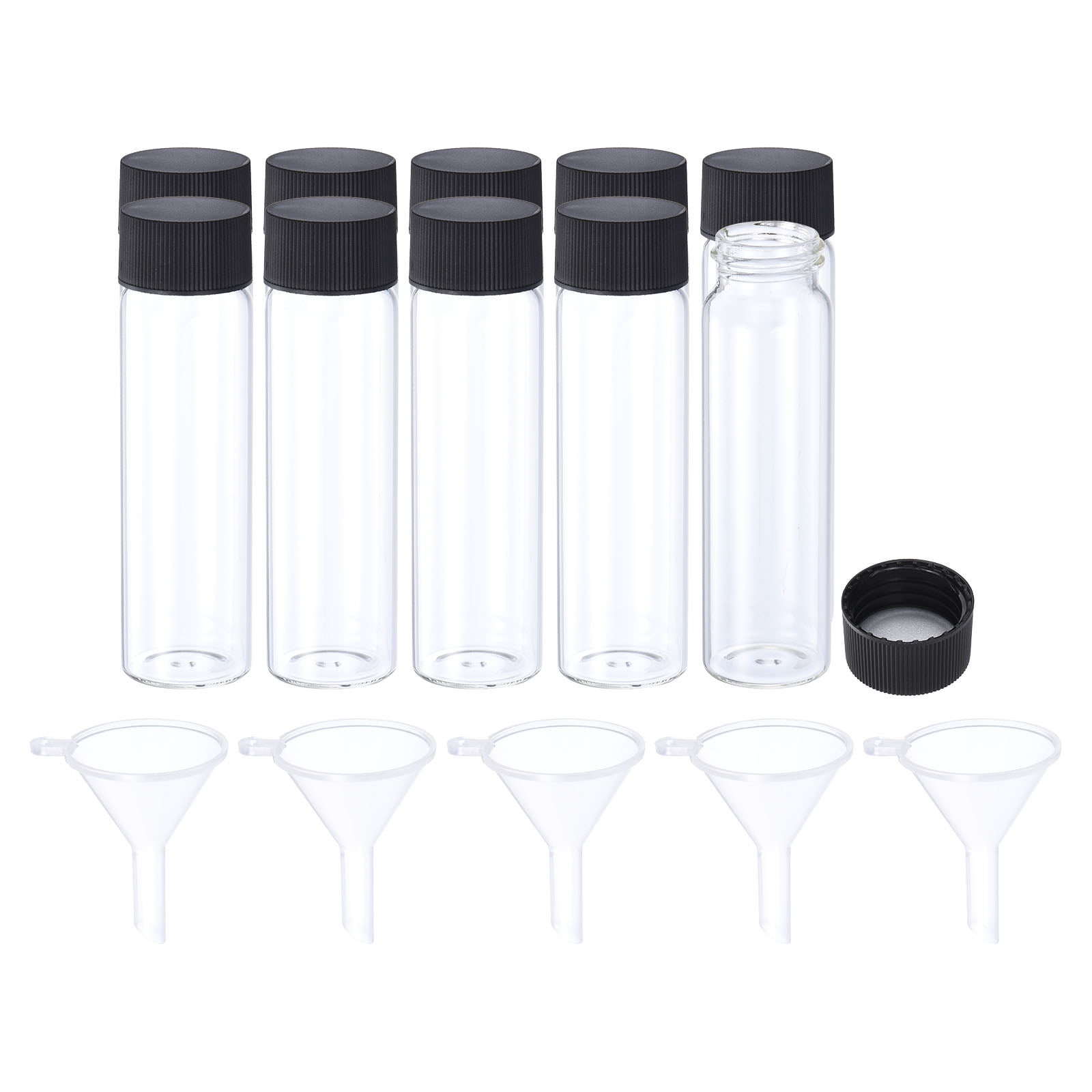 Uxcell 40mL Glass Vials with Screw Caps Liquid Sample Vial with 5 ...