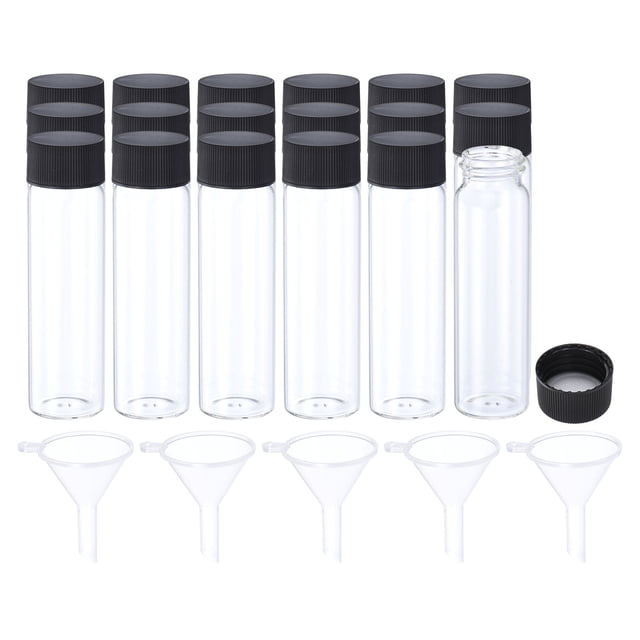 Uxcell 40mL Glass Vials with Screw Caps Liquid Sample Vial with 5 ...