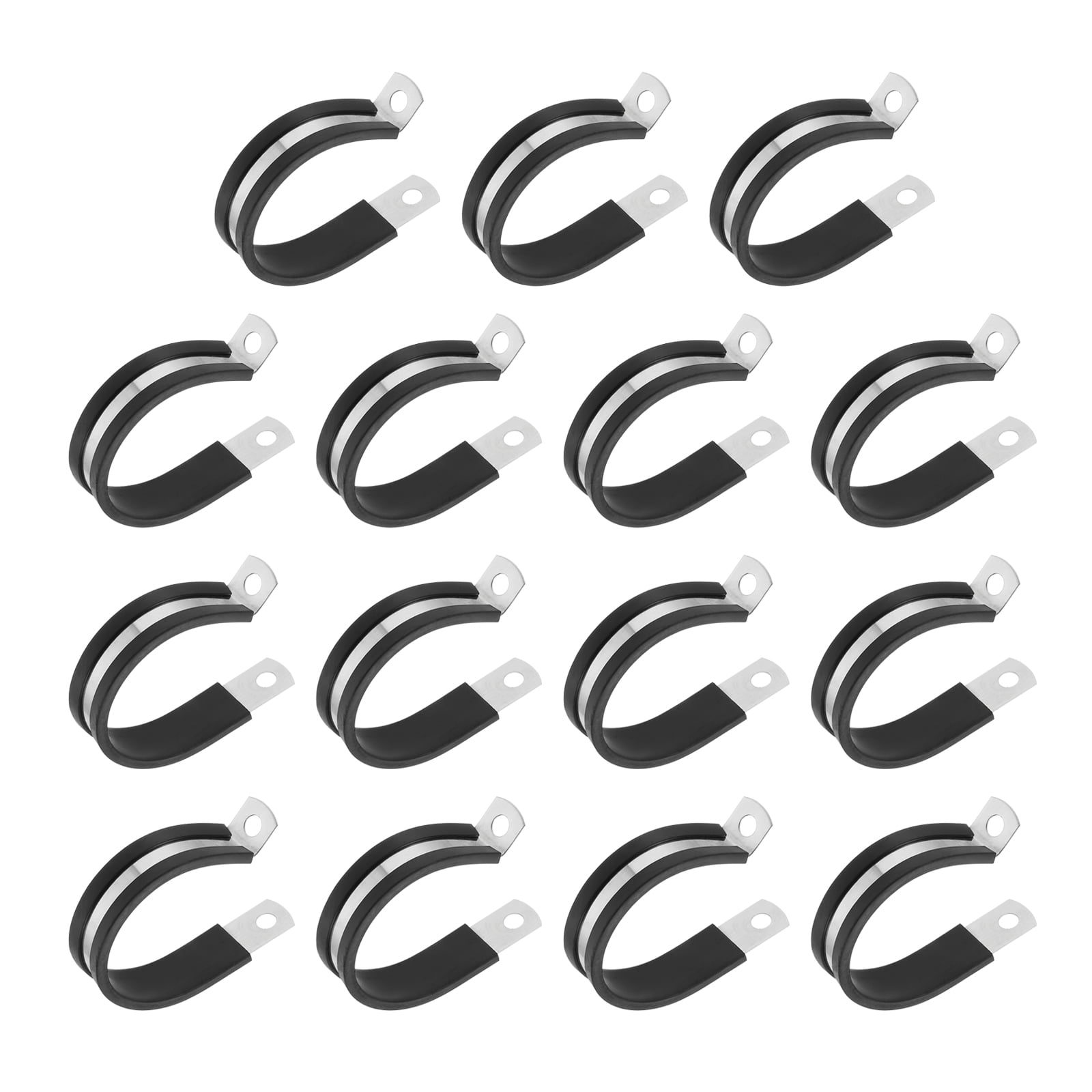 Uxcell 40mm (1-4/7") Cable Clamps, 15 Pcs Rubber Coated Cushioned Pipe ...
