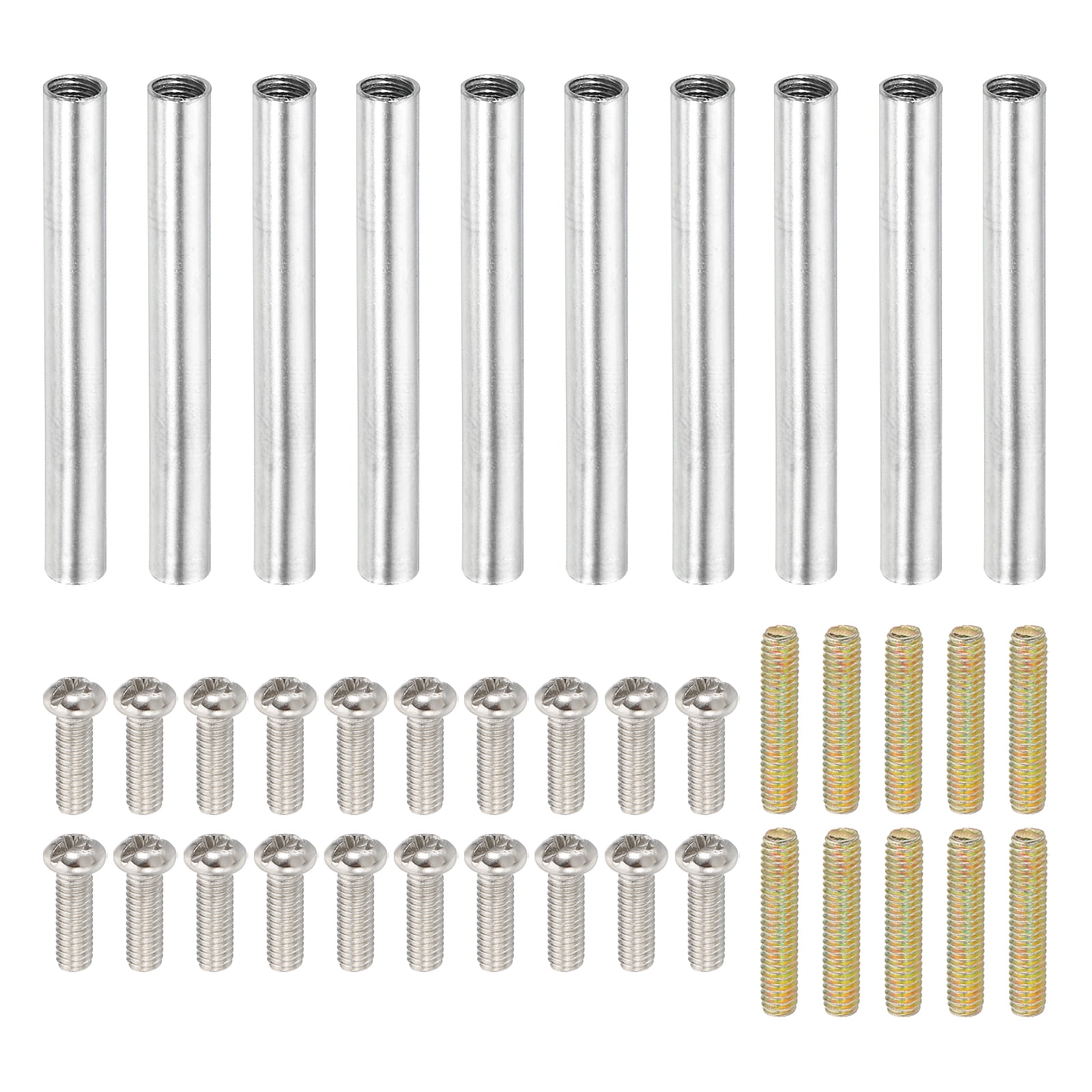 Uxcell 40mm (1.6") Round Coupling Nuts Kit, M4 Thread Connector with ...