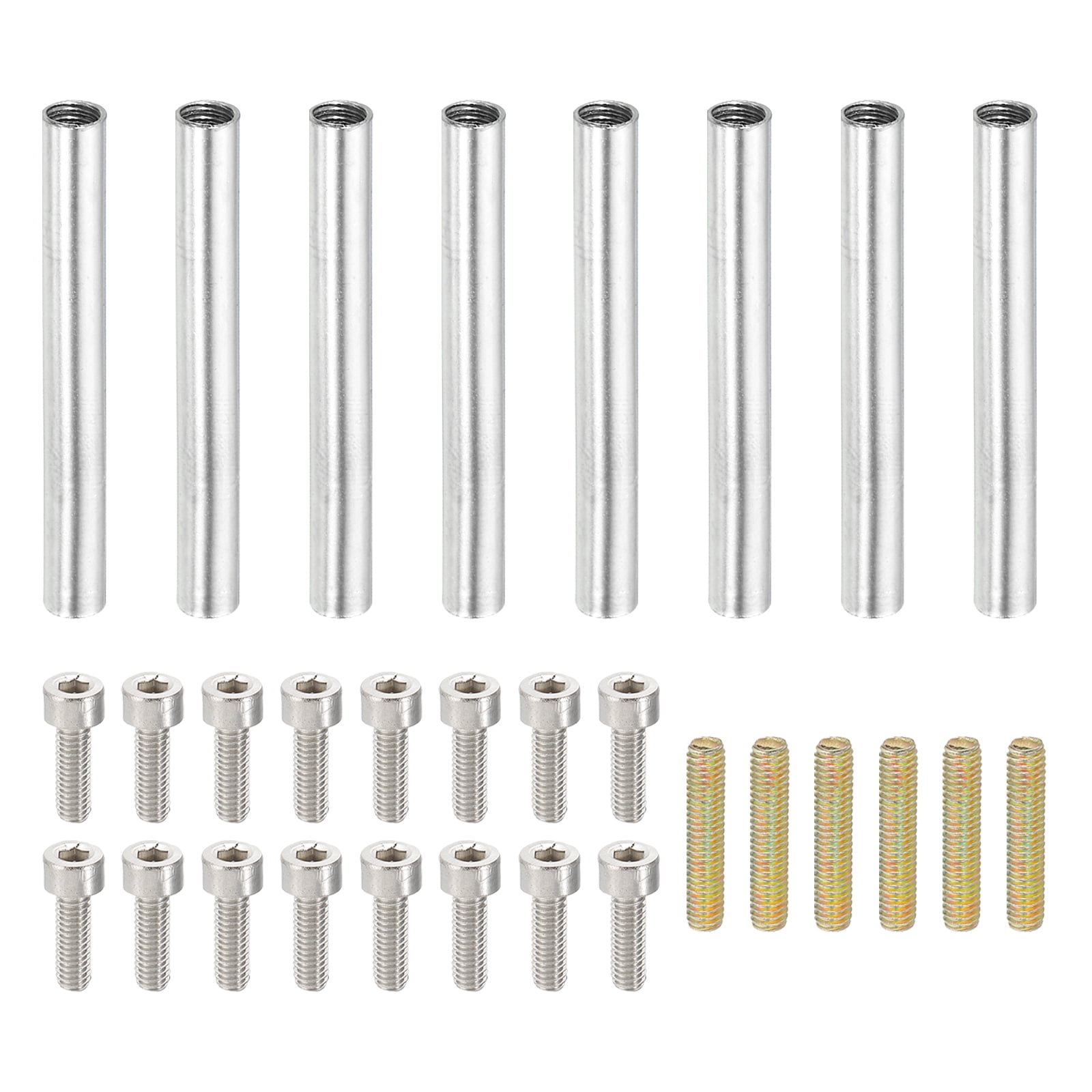 Uxcell 40mm (1.6") Round Coupling Nuts Kit, M4 Thread Connector with ...