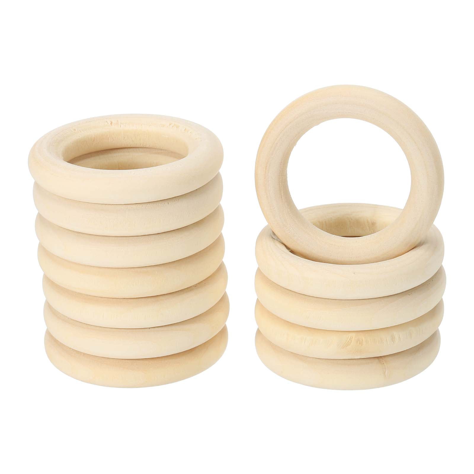 Uxcell 40mm/1.6Inch Wooden Rings for Crafting, Natural Wood Rings ...