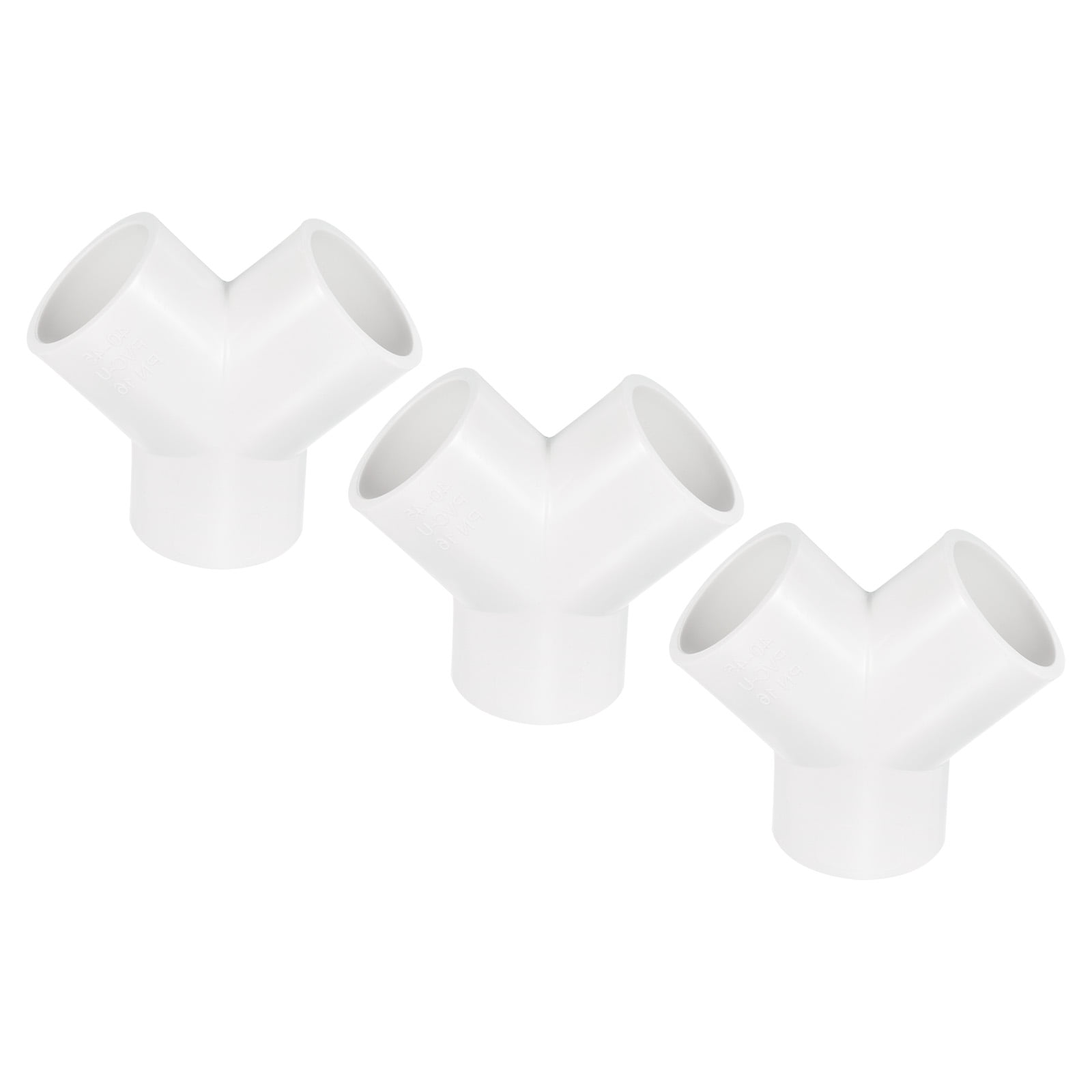 Uxcell 40mm 3 Way Y Shape Joint Connectors Adapters for Garden Home PVC ...