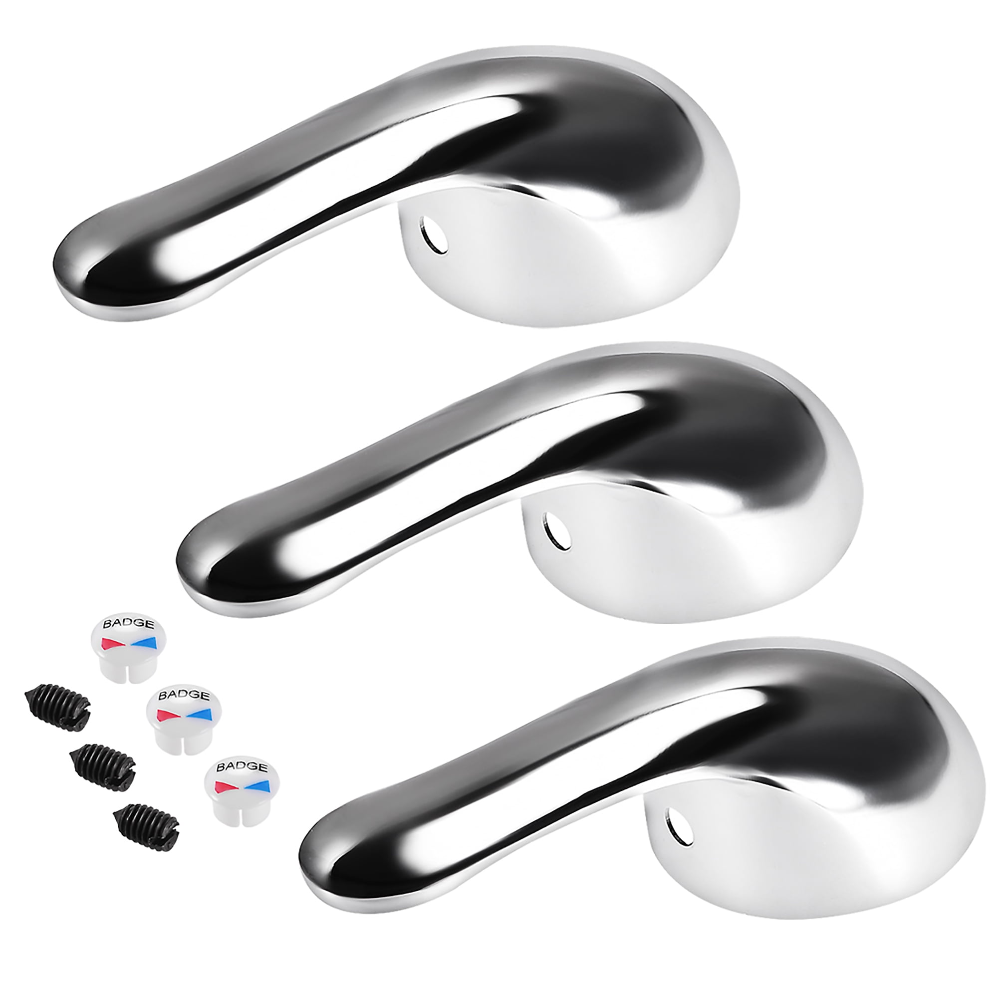 Uxcell 40mm Cartridge Faucet Single Lever Handle Kit Electroplating 3 ...