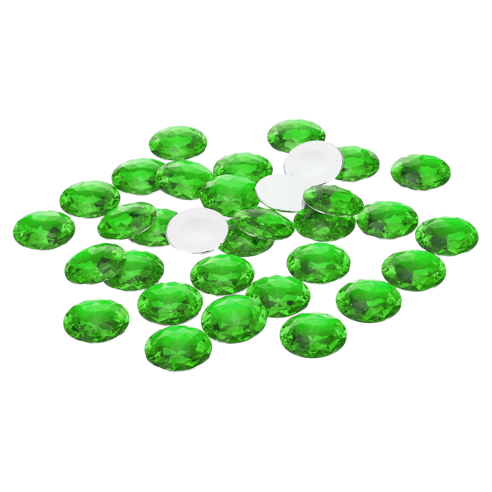 Uxcell 40mm Flat Back Round Acrylic Rhinestones, 50 Pack Plastic Circle ...
