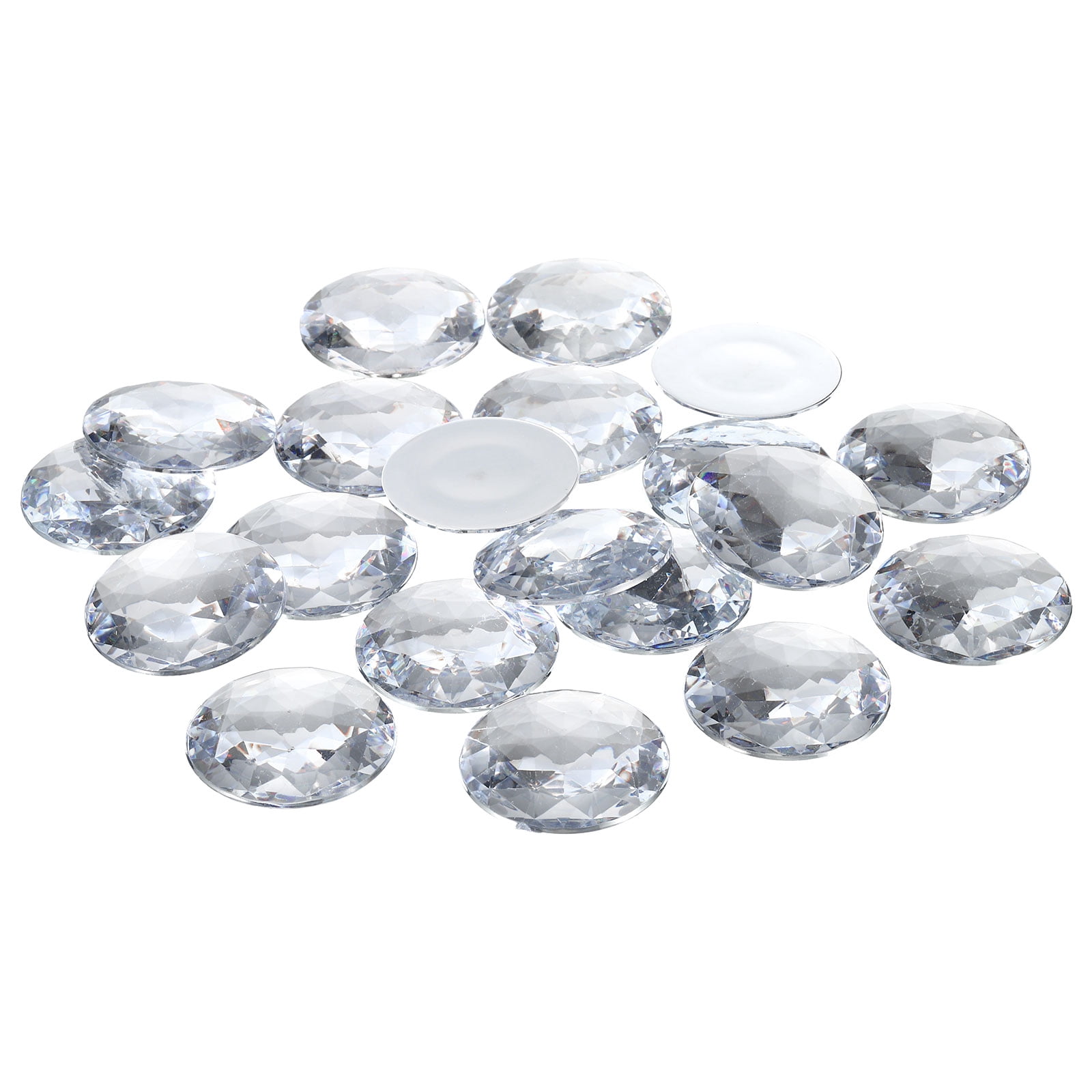 Uxcell 40mm Flat Back Round Acrylic Rhinestones, 50 Pack Plastic Circle ...
