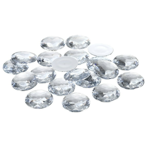 Uxcell 40mm Flat Back Round Acrylic Rhinestones, 50 Pack Plastic Circle ...