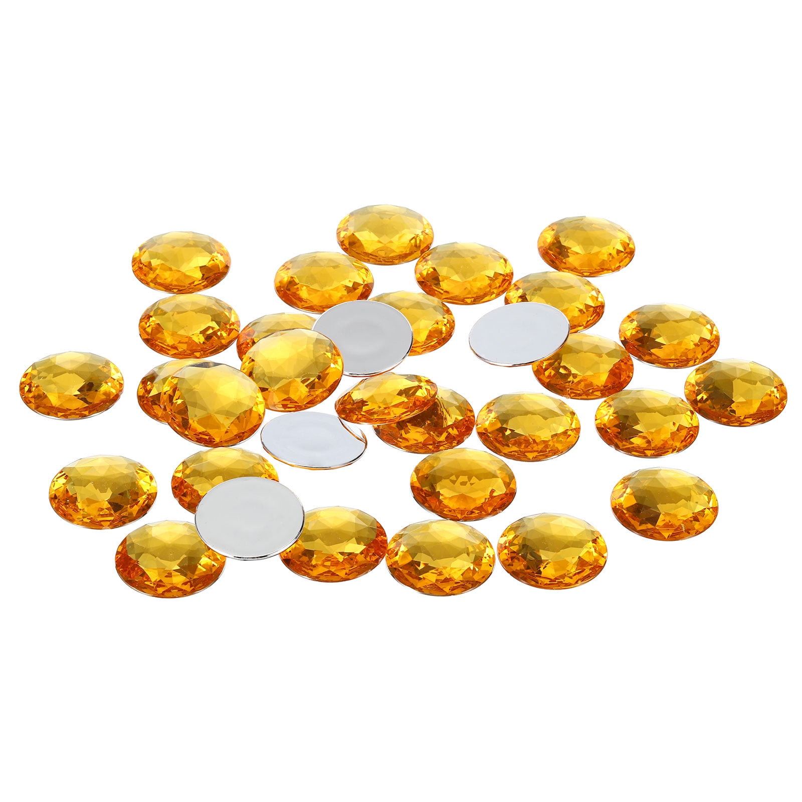 Uxcell 40mm Flat Back Round Acrylic Rhinestones, 50 Pack Plastic Circle ...