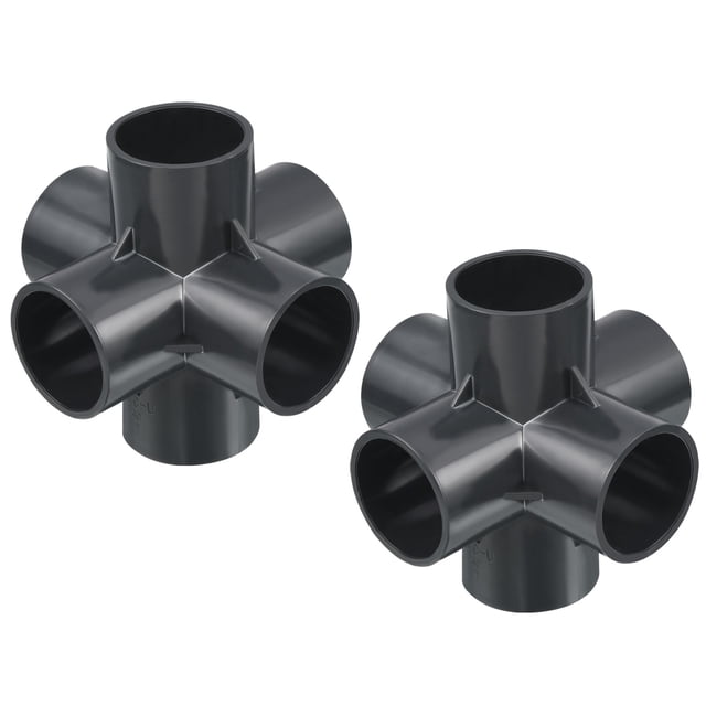 Uxcell 1.57" ID Elbow Fitting 2 Pack 6 Way Pipe Fittings Connector ...