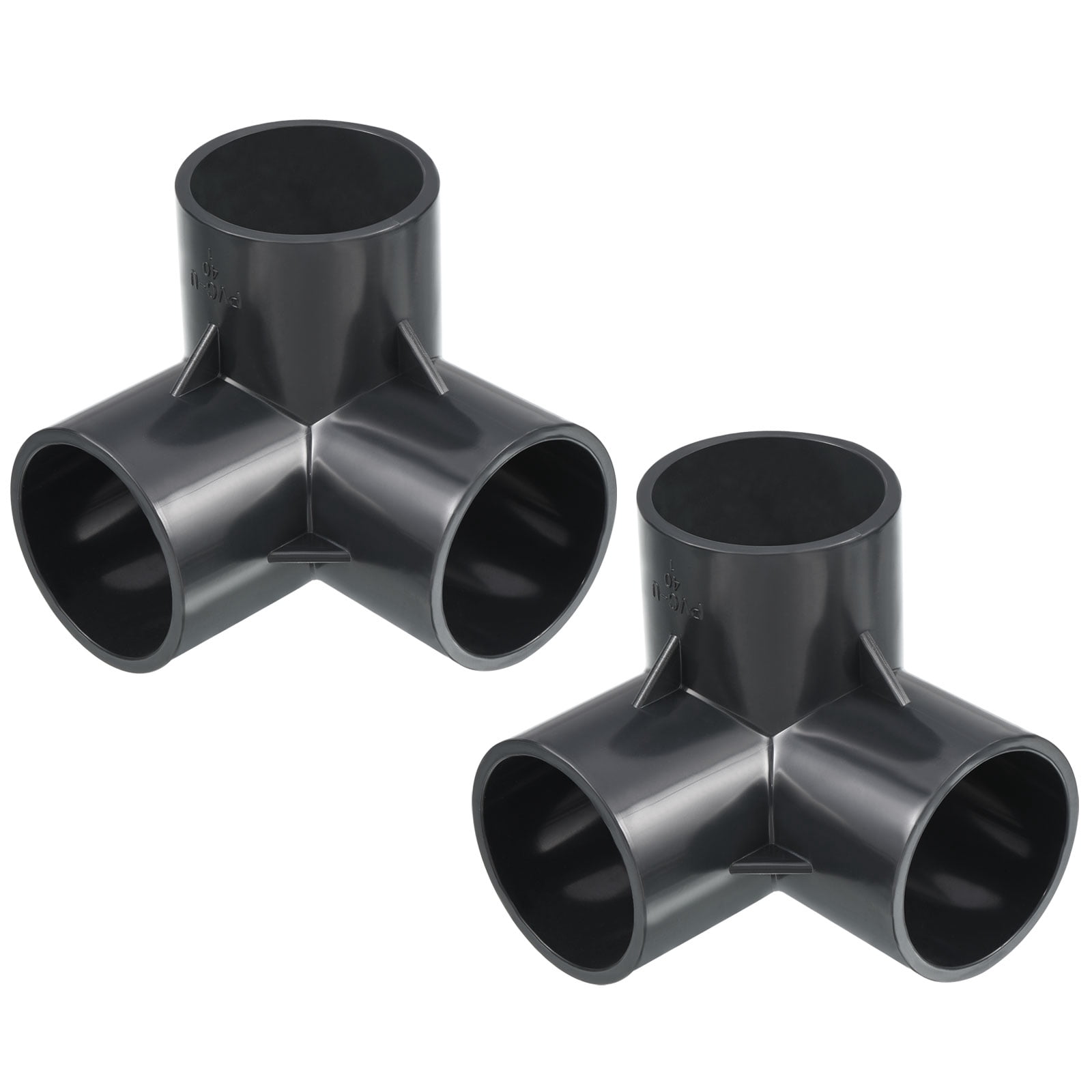 Uxcell 40mm ID UPVC Pipe Fittings 3 Way Elbow Side Outlet Tee Furniture ...