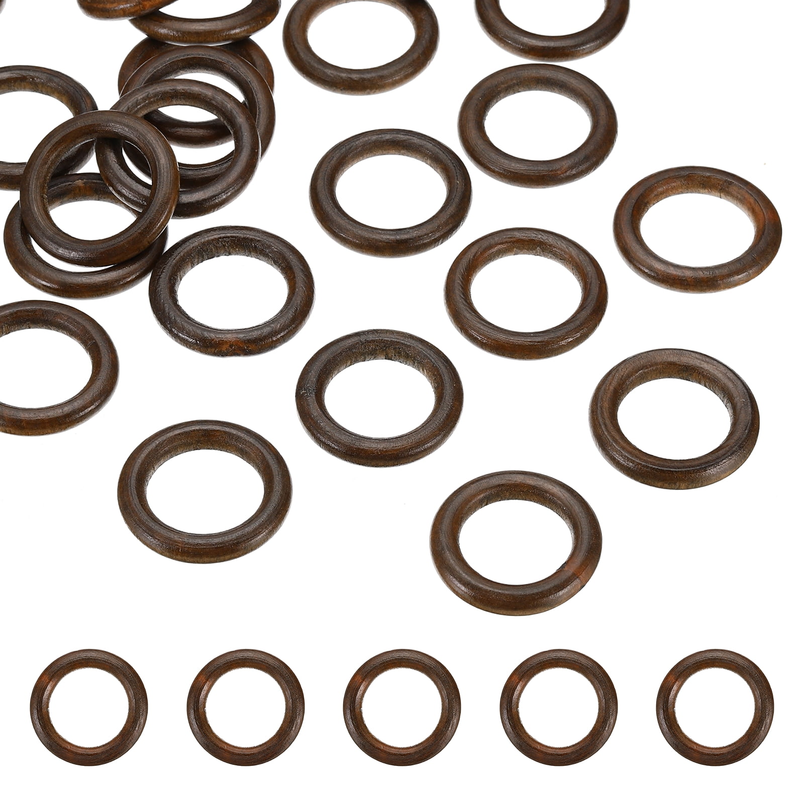 Uxcell 40mm Natural Wooden Rings, 20 Pack Wood Ring Round Linking Rings ...