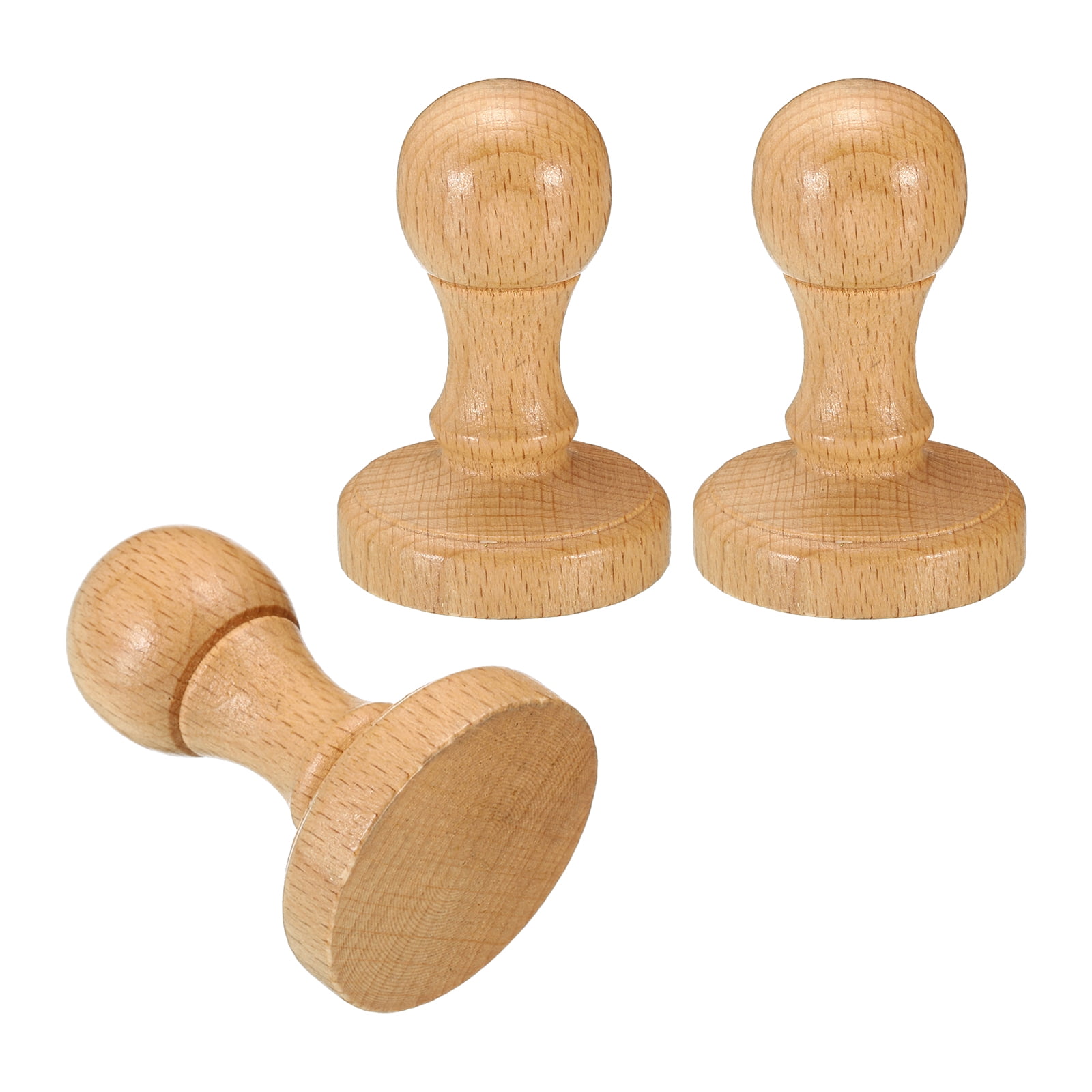 Uxcell 40mm Stamp Wood Round Handle, 3 Pack Wooden Knobs Stamp Mounts ...
