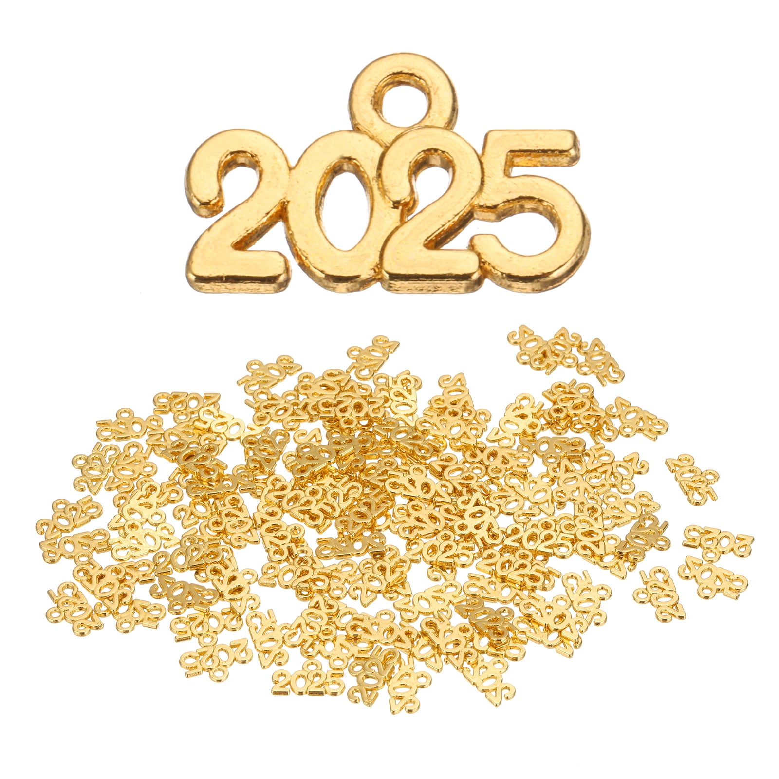 Uxcell 40pcs 2025 Graduation Year Charm 3D Metal Tassel Year Number ...