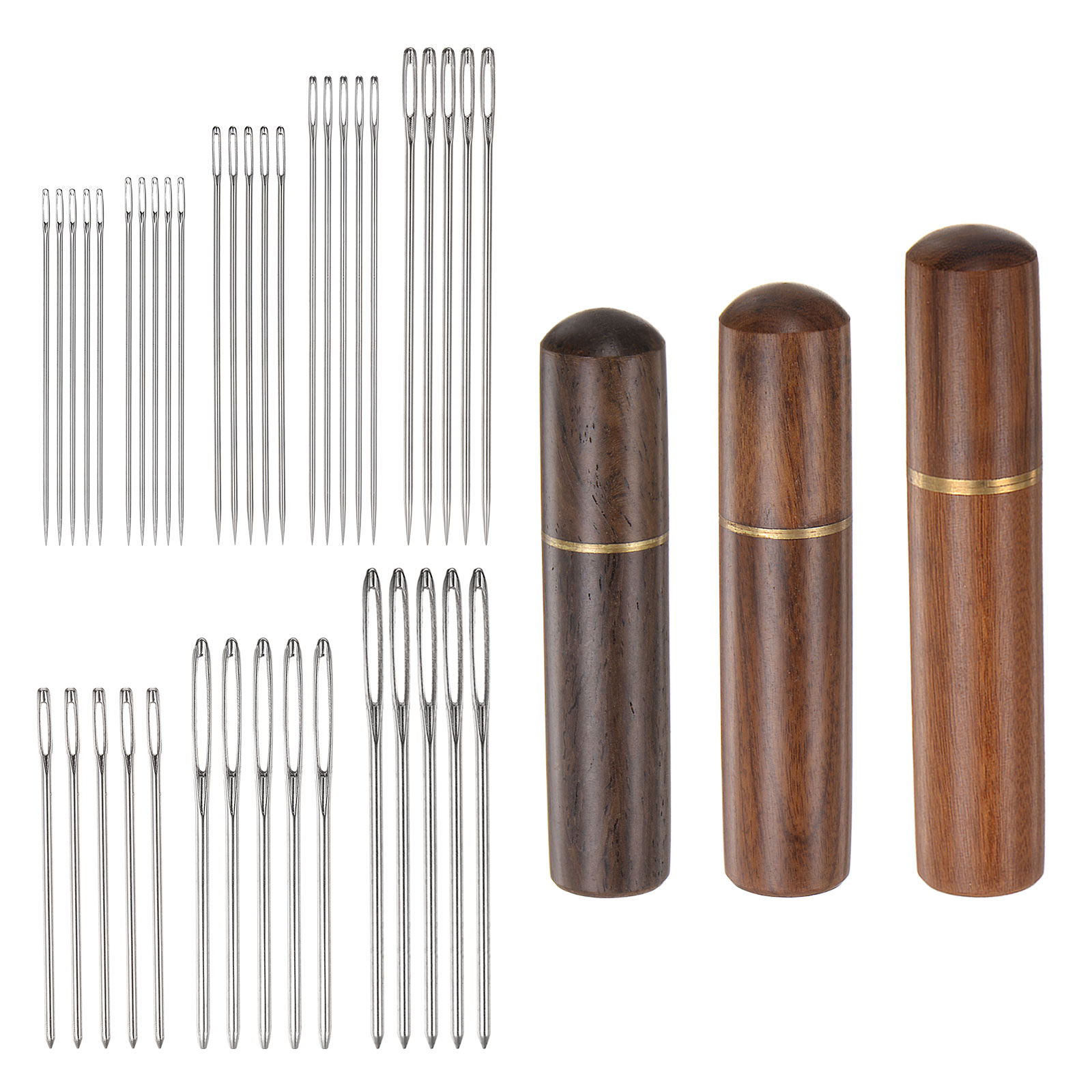 Uxcell 40pcs Large Eye Sewing Needles Stainless Steel 8 Sizes ...