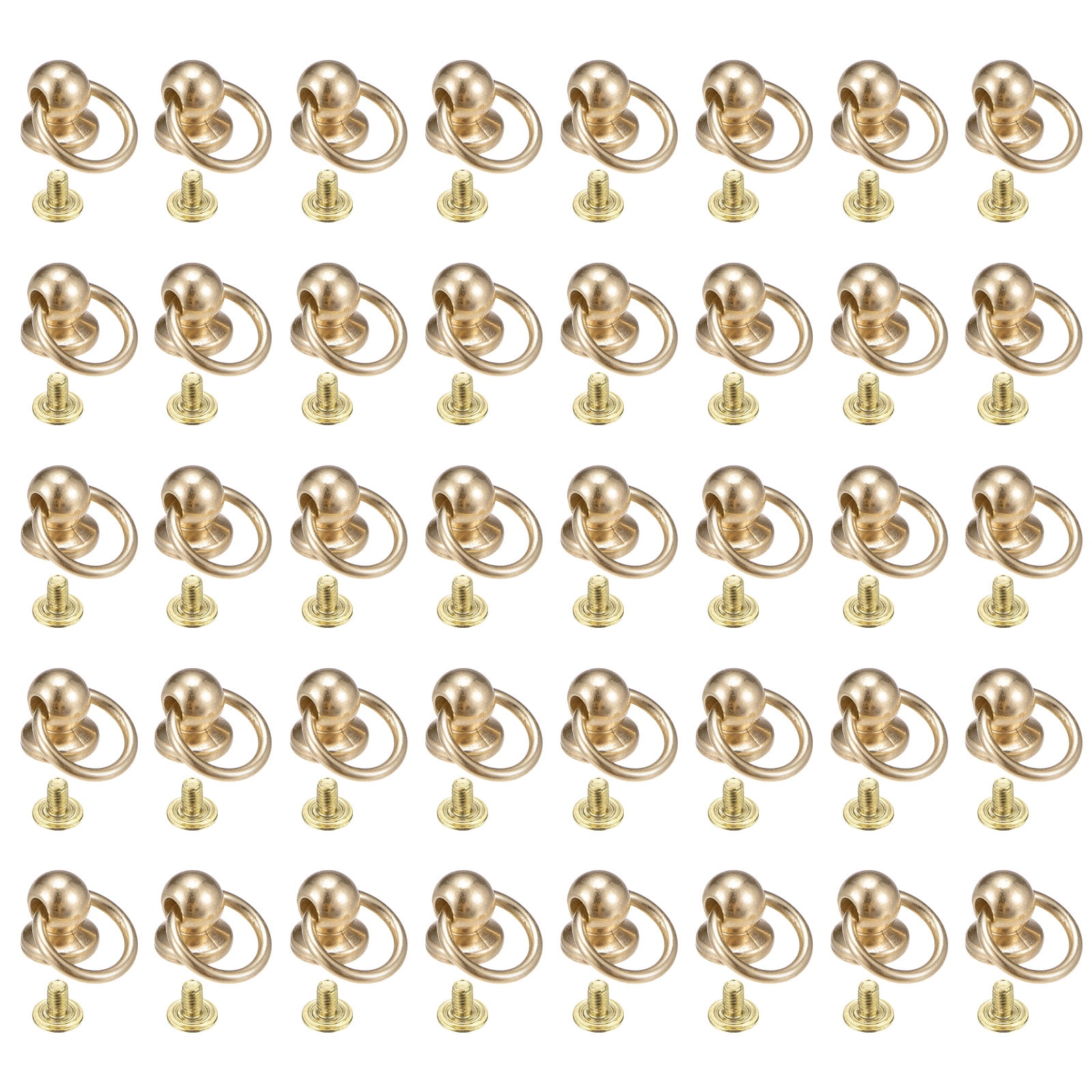 Uxcell 40pcs O Ring Alloy Round Head Rivets Studs 10mm Metal Rivets ...