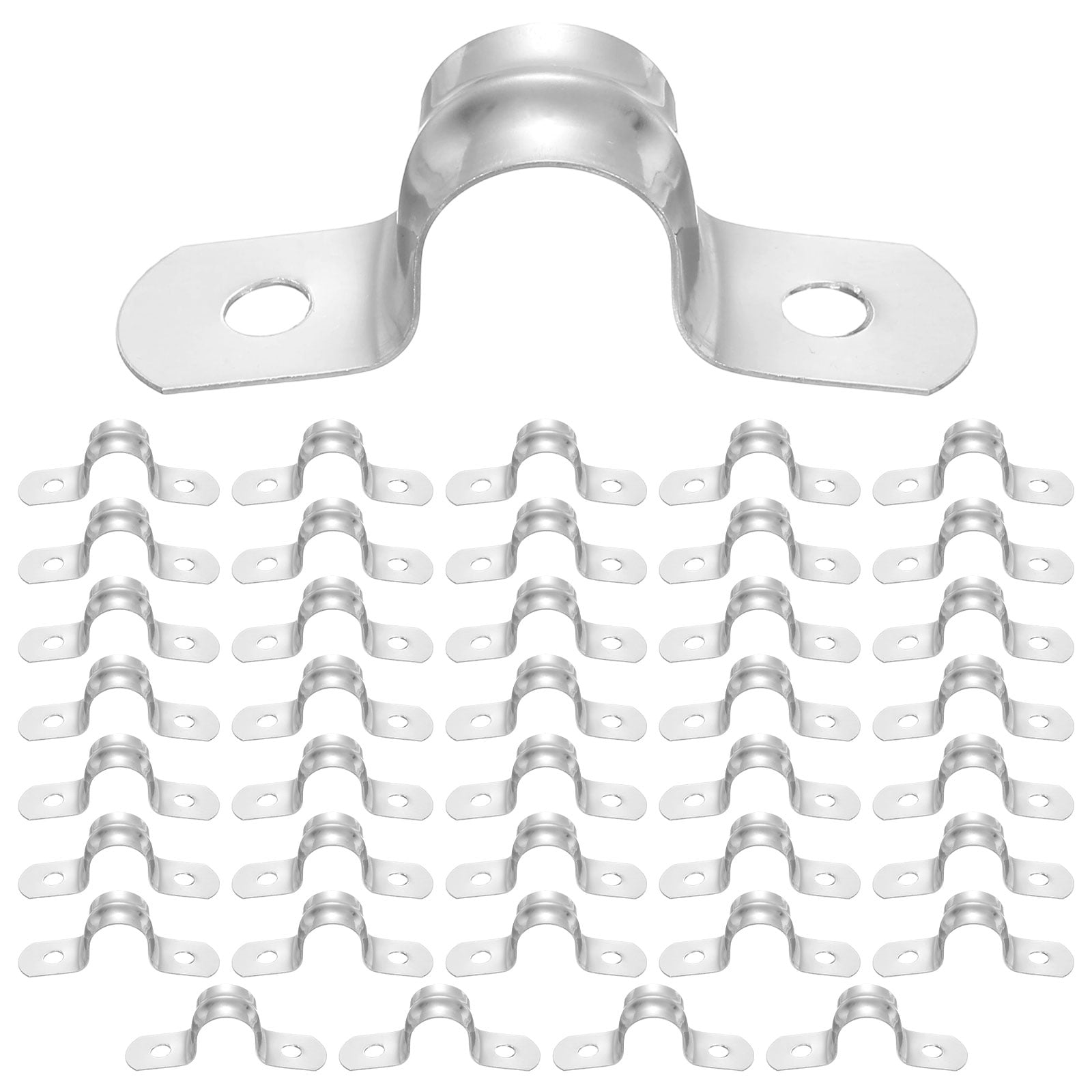 Uxcell 40pcs U Tube Strap Clamp 1/2" (12mm) Two Hole Pipe Conduit Clamp ...