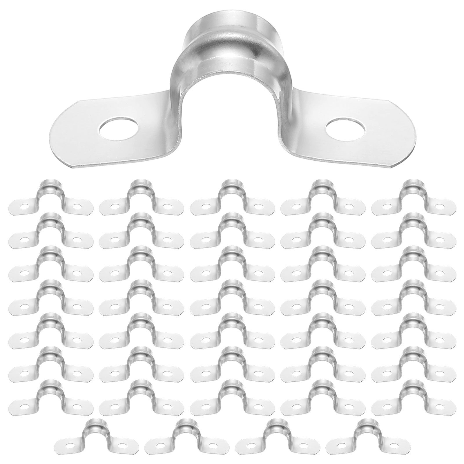 Uxcell 40pcs U Tube Strap Clamp 3/8" (10mm) Two Hole Pipe Conduit Clamp ...