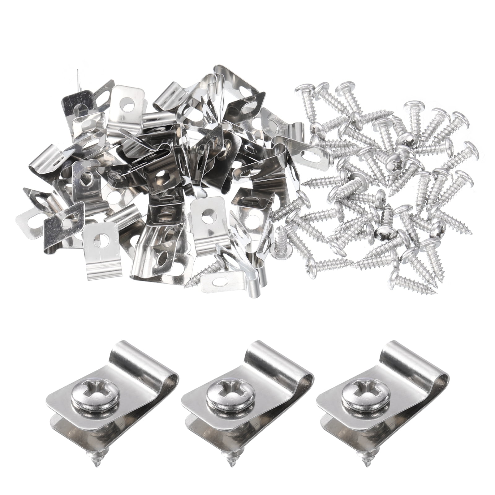 Uxcell 40pcs Wire Fence Clips 0.12" Stainless Steel Fence Wire Clamps ...