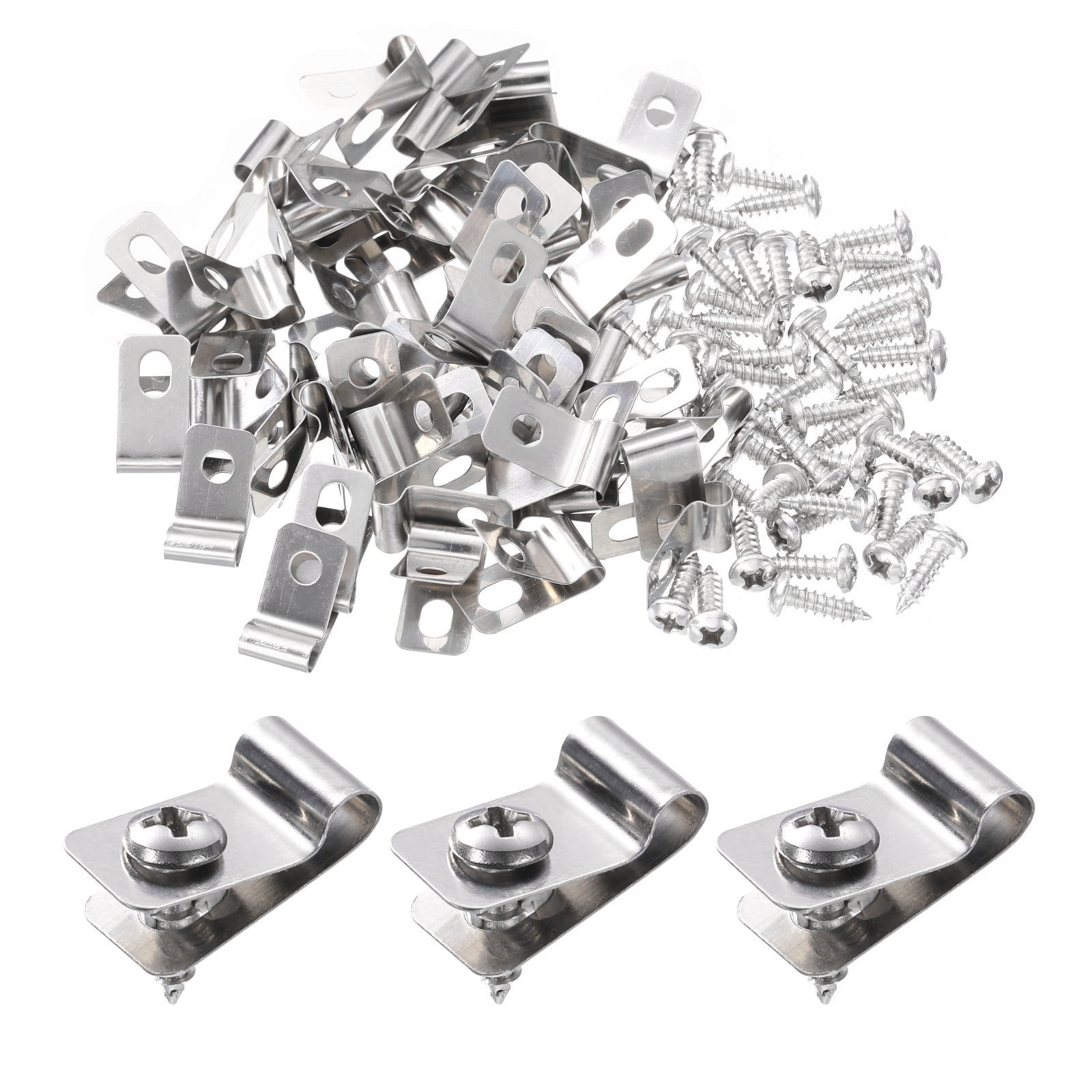 Uxcell 40pcs Wire Fence Clips 0.16" Stainless Steel Fence Wire Clamps ...