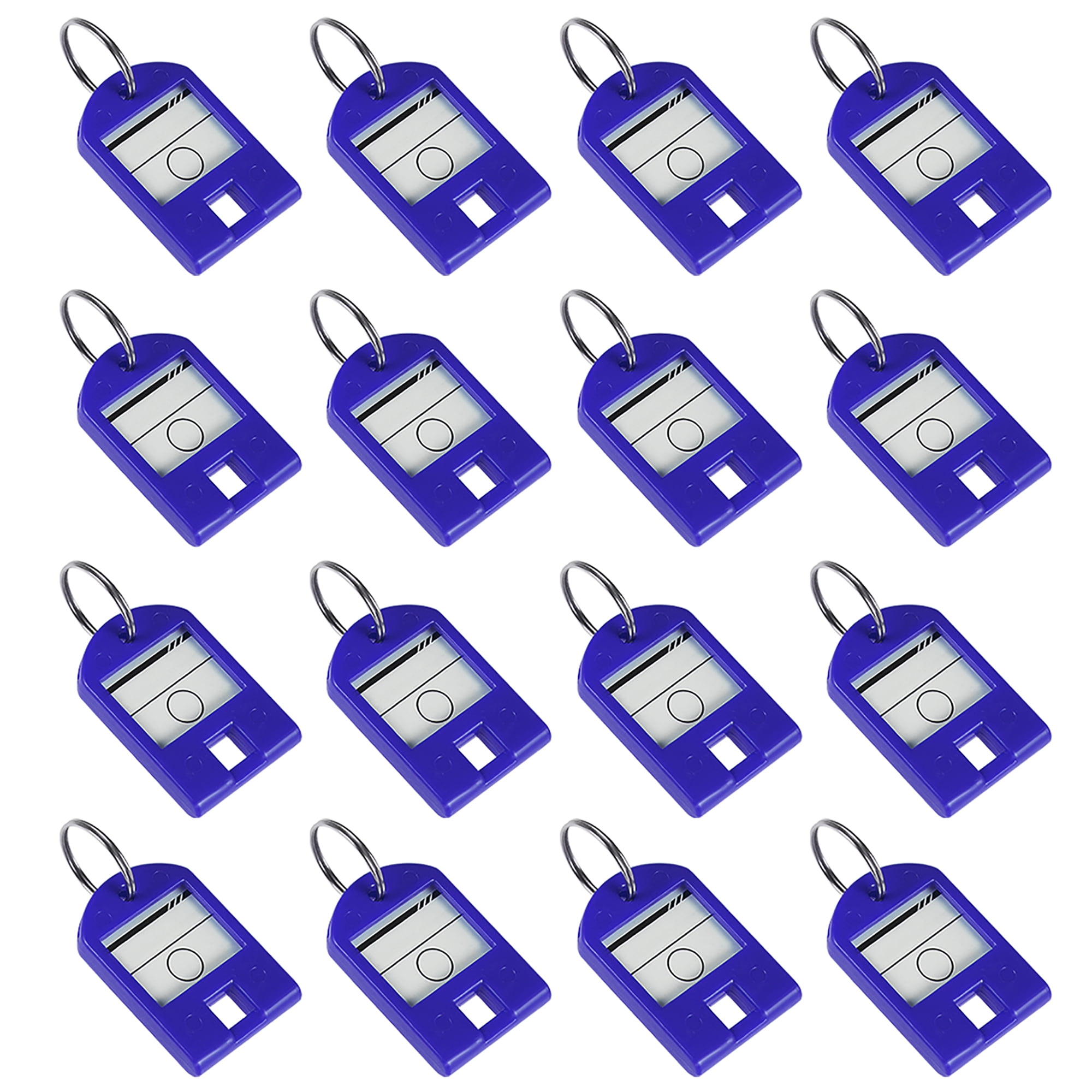 Uxcell 40x27mm Plastic Key Tags with Split Keyring Dark Blue 16 Count ...