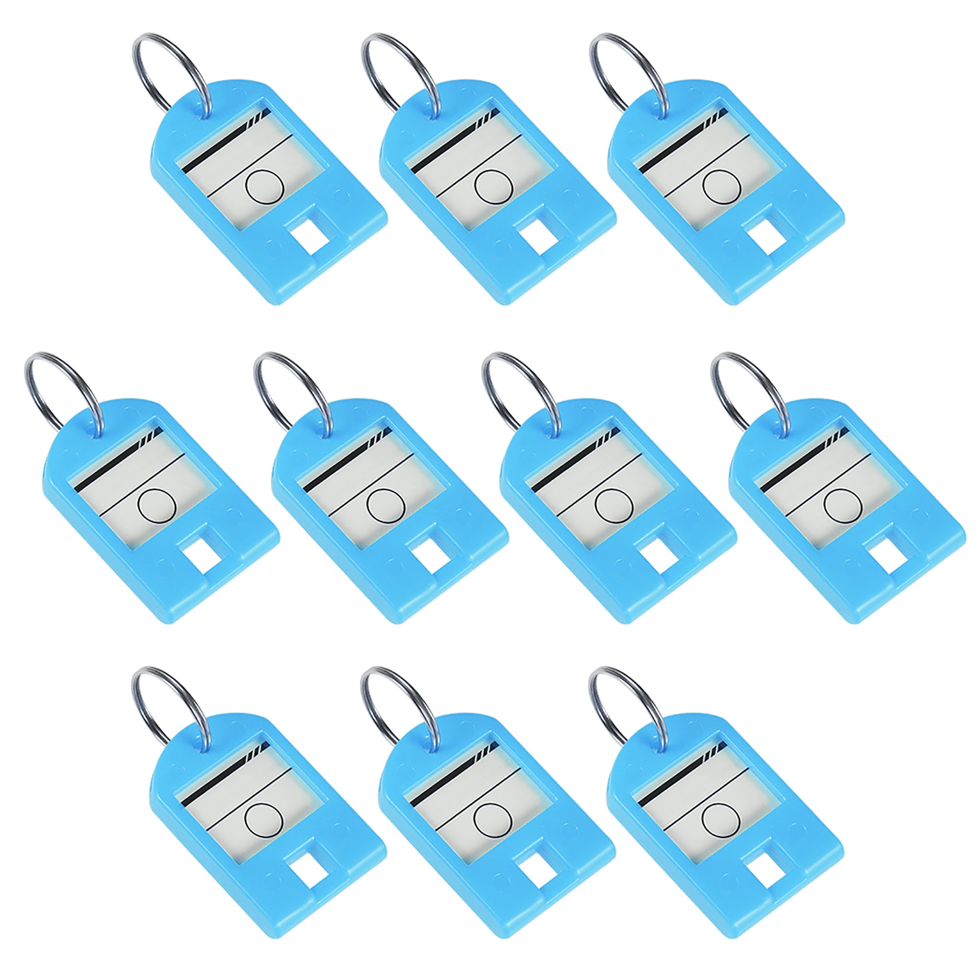 Uxcell 40x27mm Plastic Key Tags with Split Keyring Light Blue 10 Count ...
