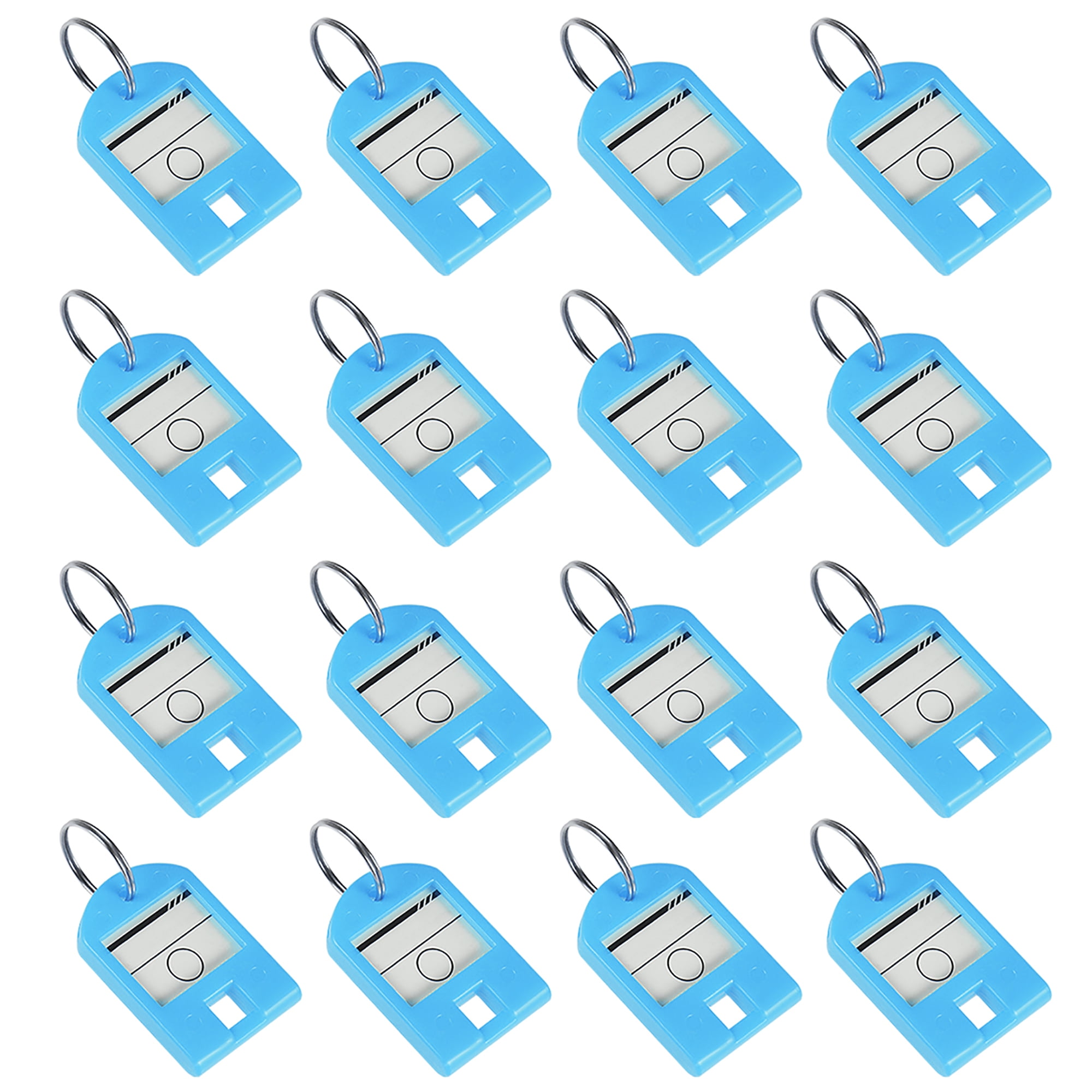 Uxcell 40x27mm Plastic Key Tags with Split Keyring Light Blue 16 Count ...
