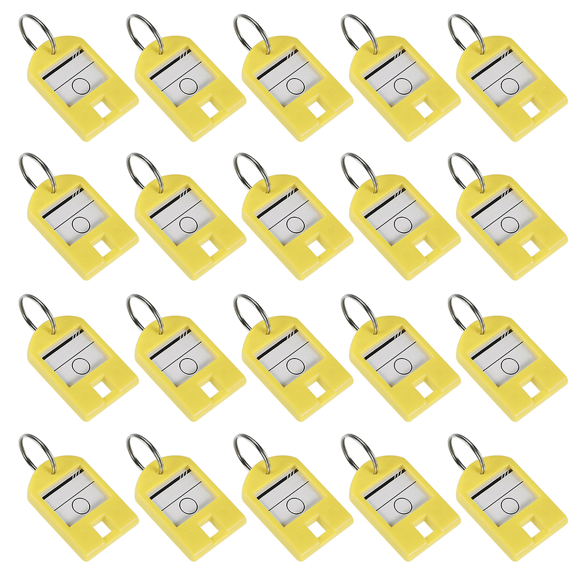 Uxcell 40x27mm Plastic Key Tags with Split Keyring Light Yellow 20 ...