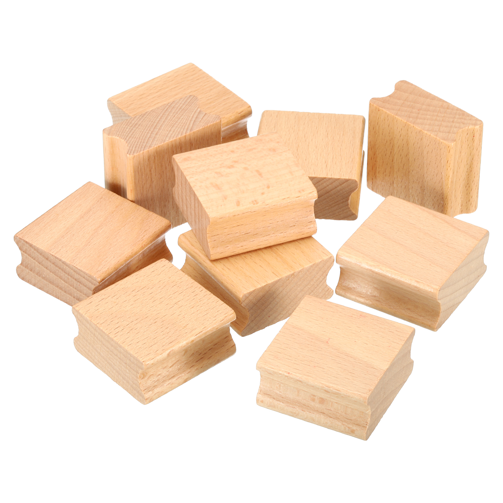Uxcell 40x40mm Blank Wood Rubber Stamp Mounts, 10 Pack Wooden Rubber ...