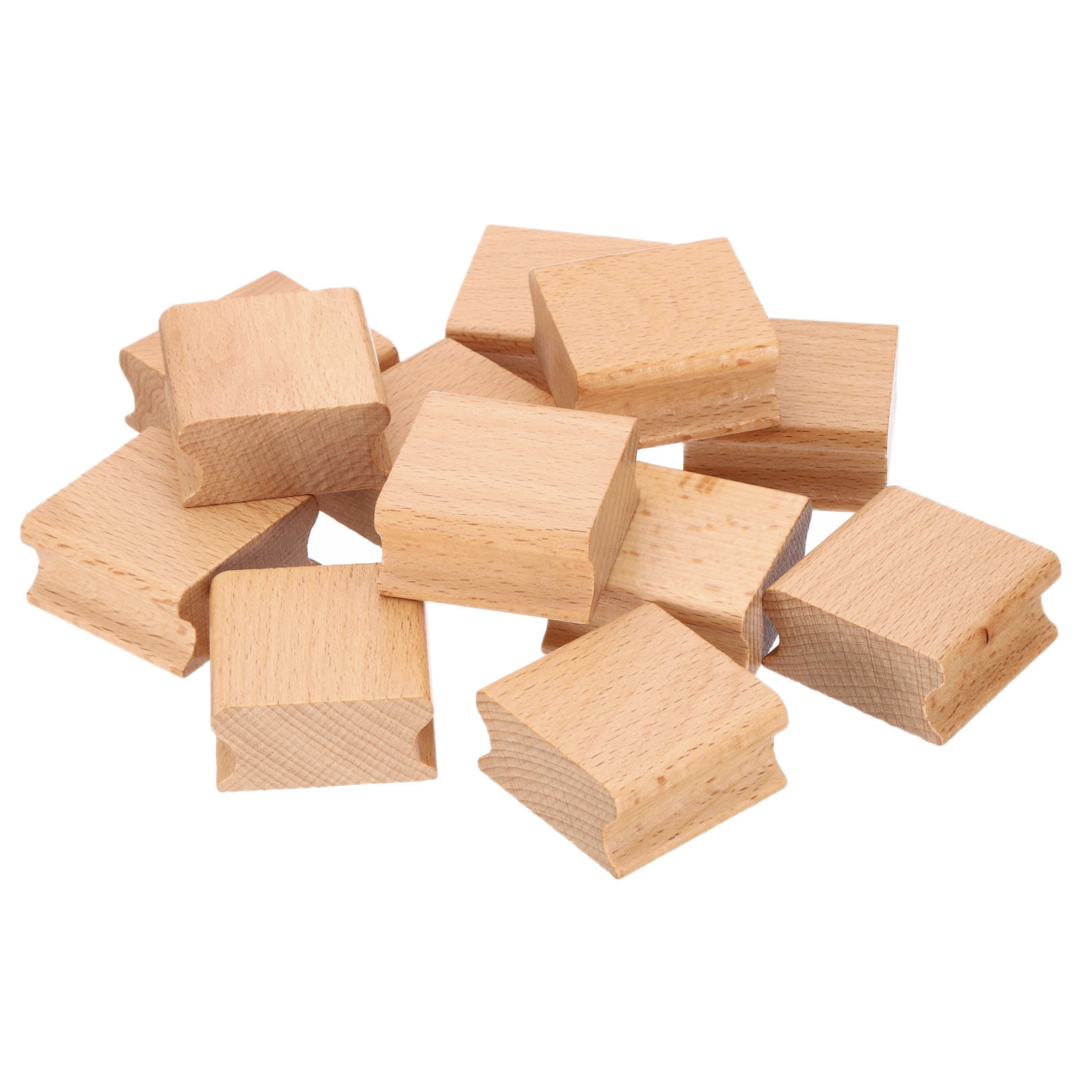 Uxcell 40x40mm Blank Wood Rubber Stamp Mounts, 12 Pack Wooden Rubber ...