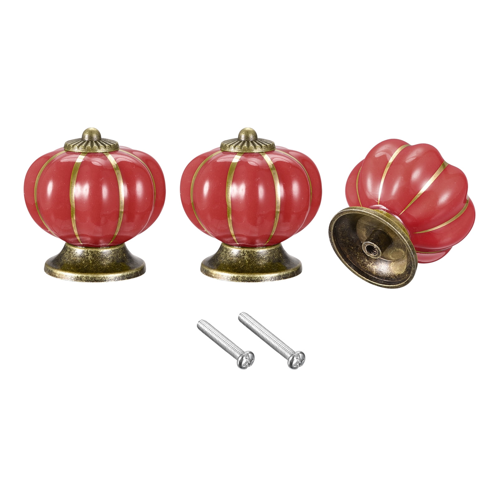 Uxcell 40x40mm Pumpkin Shape Vintage Ceramic Drawer Knobs for Dresser ...
