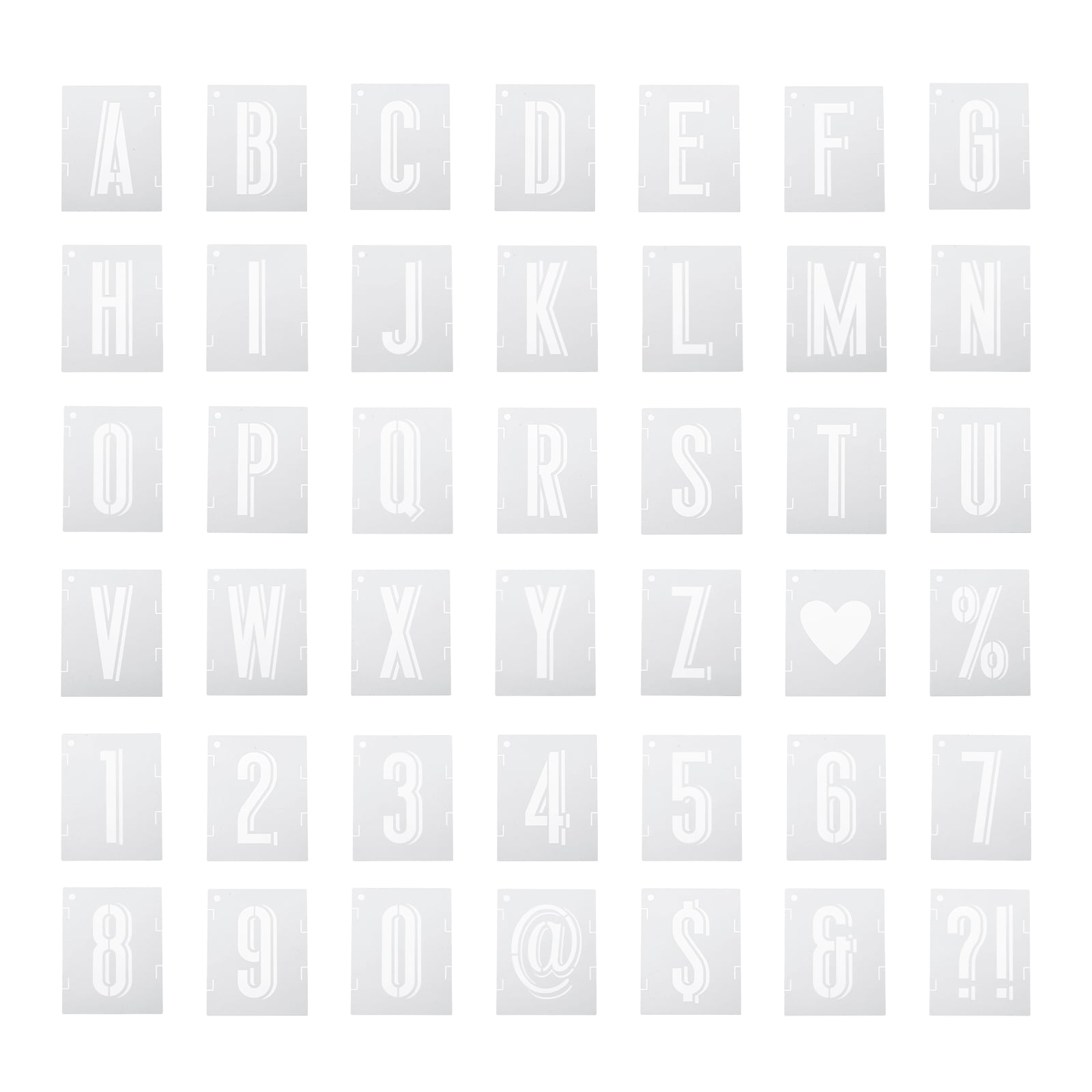 Uxcell 42 Packs 3 Inch Art Letter Numbers Symbol Stencils Reusable ...