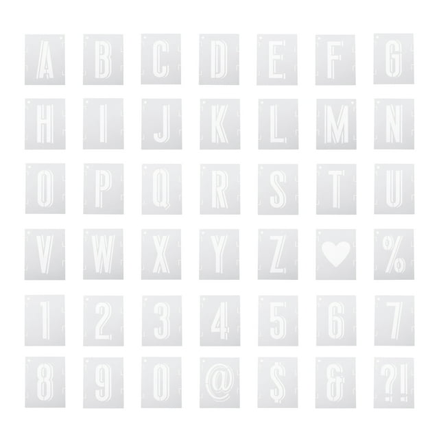 Uxcell 42 Packs 6 Inch Art Letter Numbers Symbol Stencils Reusable ...