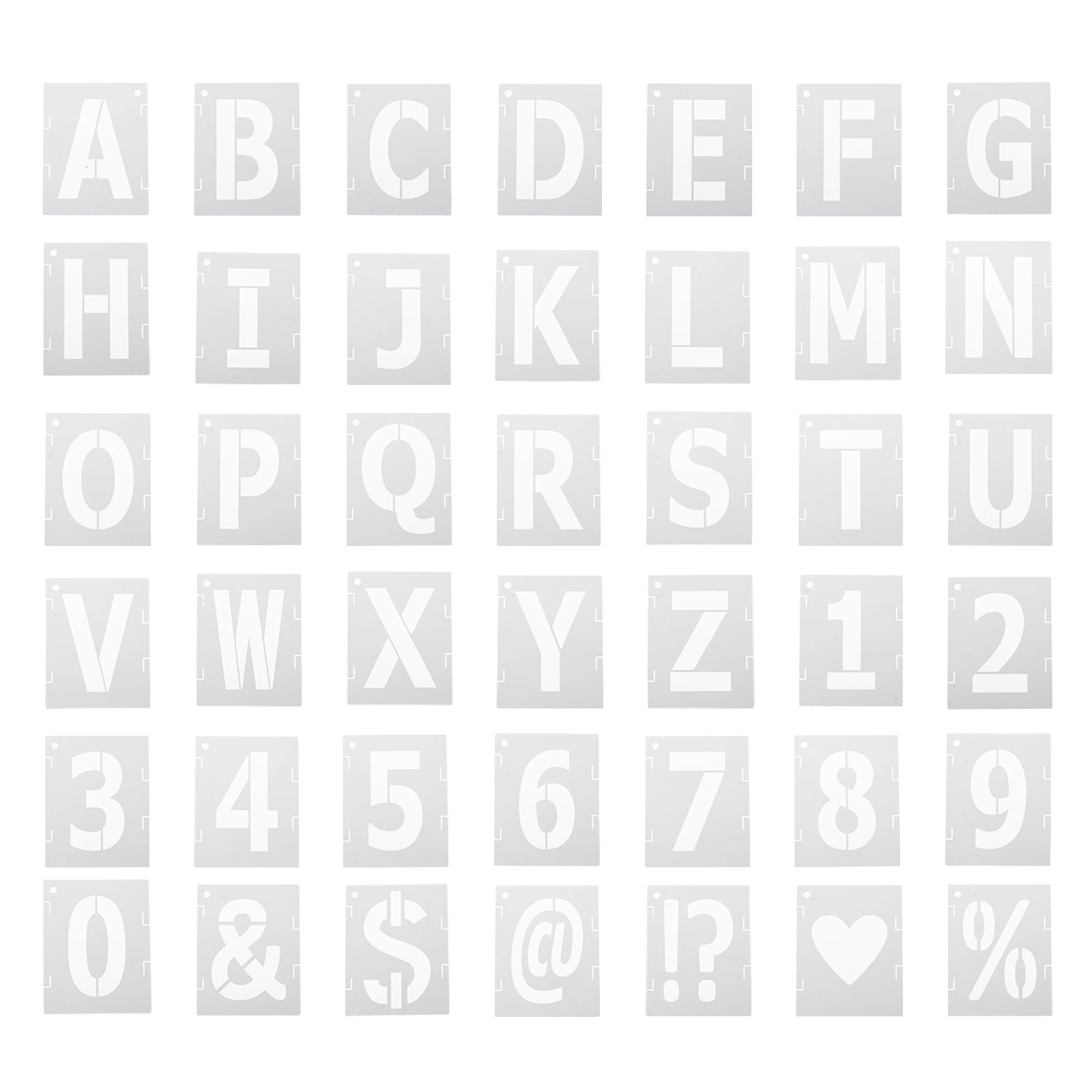 Uxcell 42 Packs 6 Inch Letter Numbers Symbol Stencils Reusable Alphabet ...