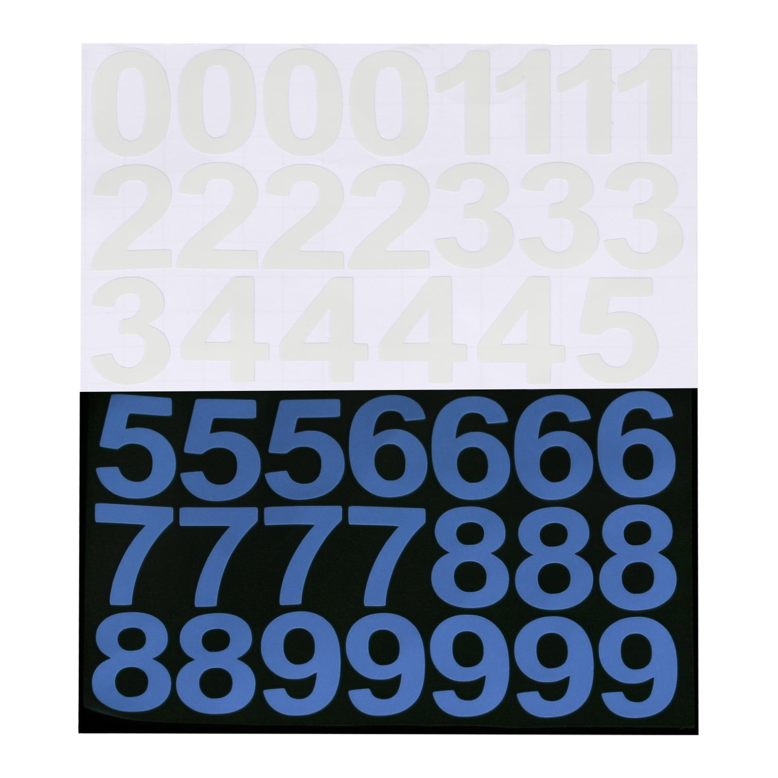 Uxcell 42 Pcs Glow in the Dark Number Decals Decor, Blue Luminous ...