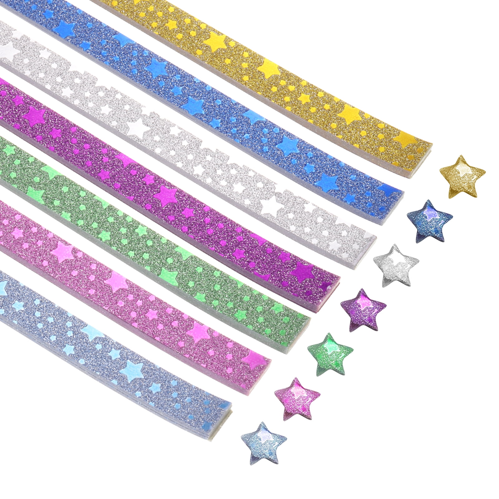 Uxcell 420 Sheets Origami Paper Glitter Stars Papers Star Pattern Fold ...
