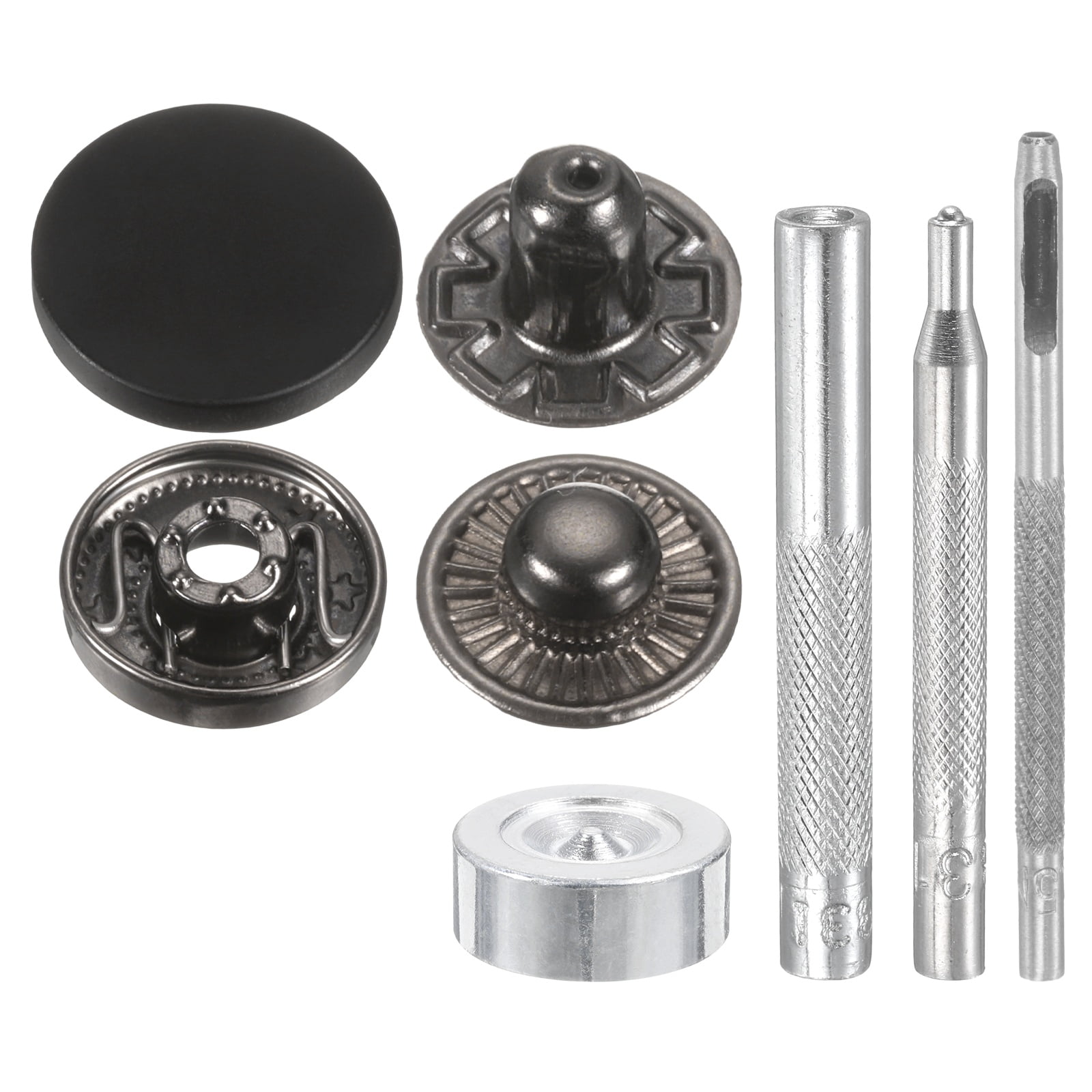 Uxcell 42Set 15mm Leather Snap Fastener Kit 2.76" Long w 4 Install ...