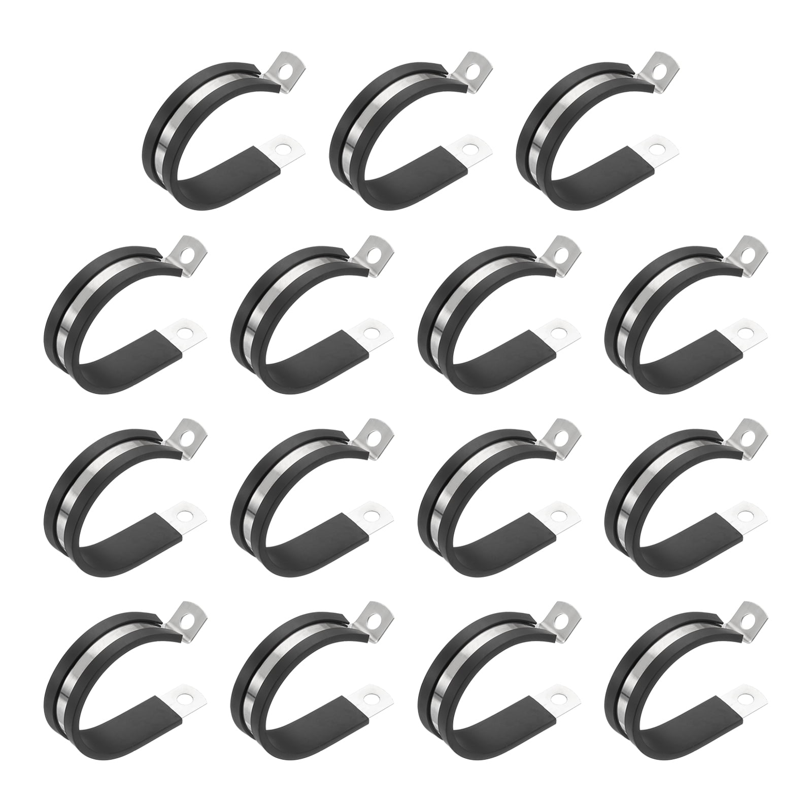 Uxcell 42mm (1-2/3") Cable Clamps, 15 Pcs Rubber Coated Cushioned Pipe ...