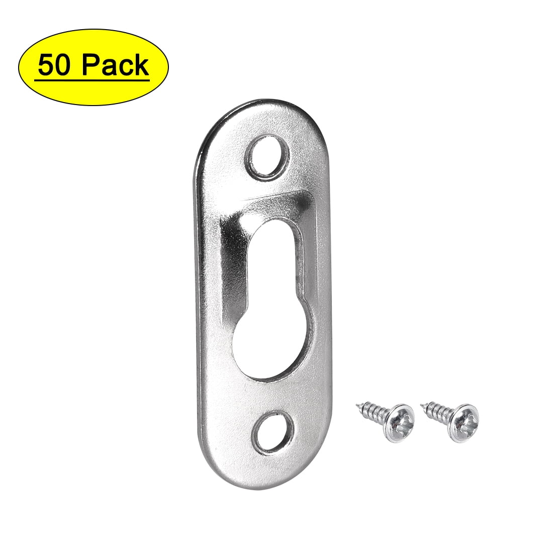 Uxcell 42mm x 16mm Keyhole Hanging Plate Iron Zinc Plated 50 Pack ...