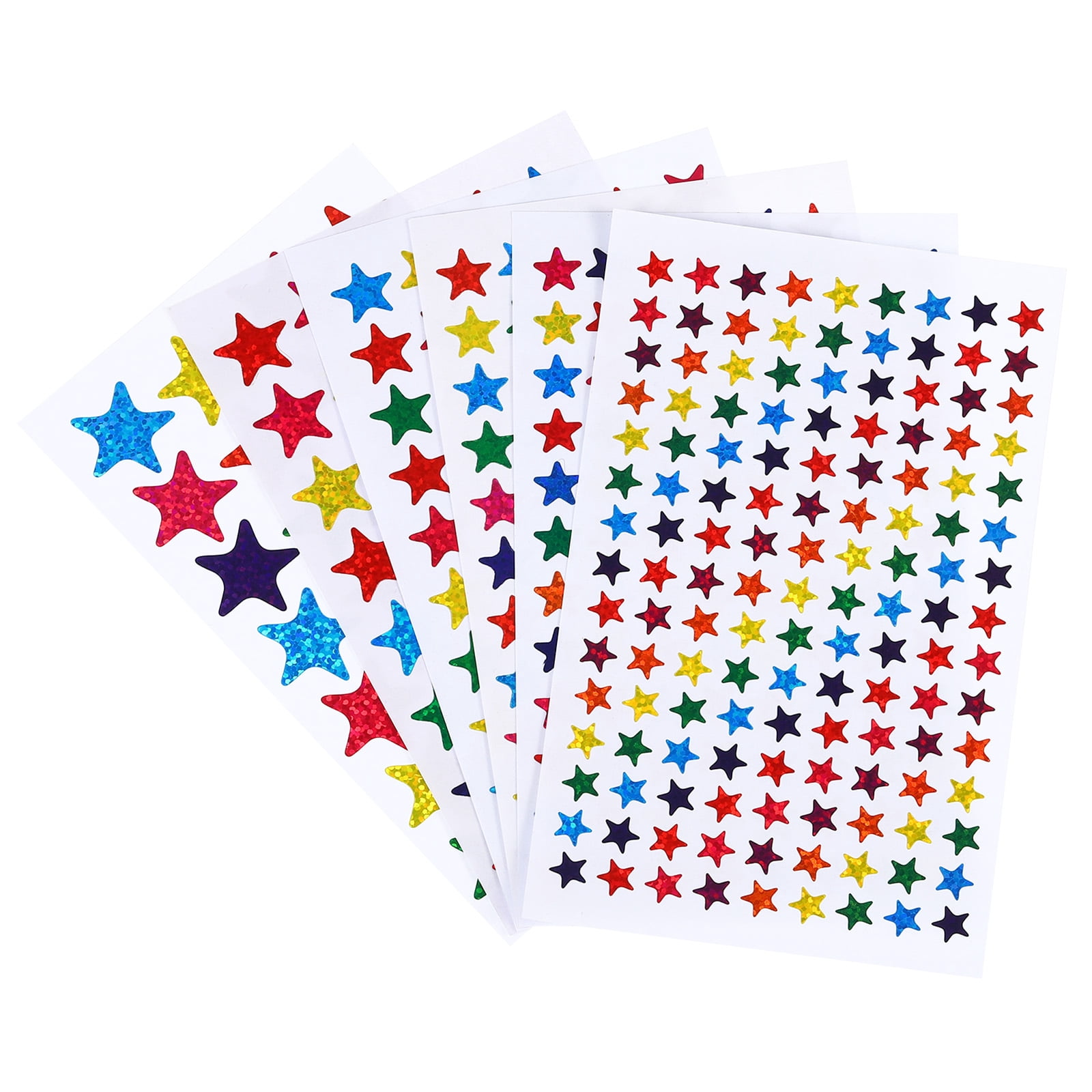 Uxcell 4360 Pcs Star Reward Stickers, 6 Sizes 60 Sheet Sparkling Self ...