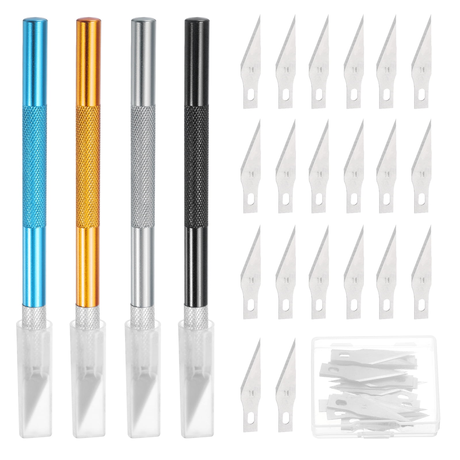 Uxcell 44 Pcs Exacto Knife Set Includes 4 Pcs Craft Hobby Knife and 40 ...