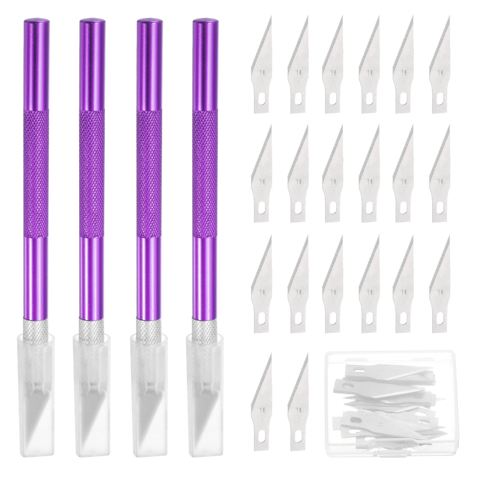 Uxcell 44 Pcs Exacto Knife Set Includes 4 Pcs Craft Hobby Knife and 40 ...