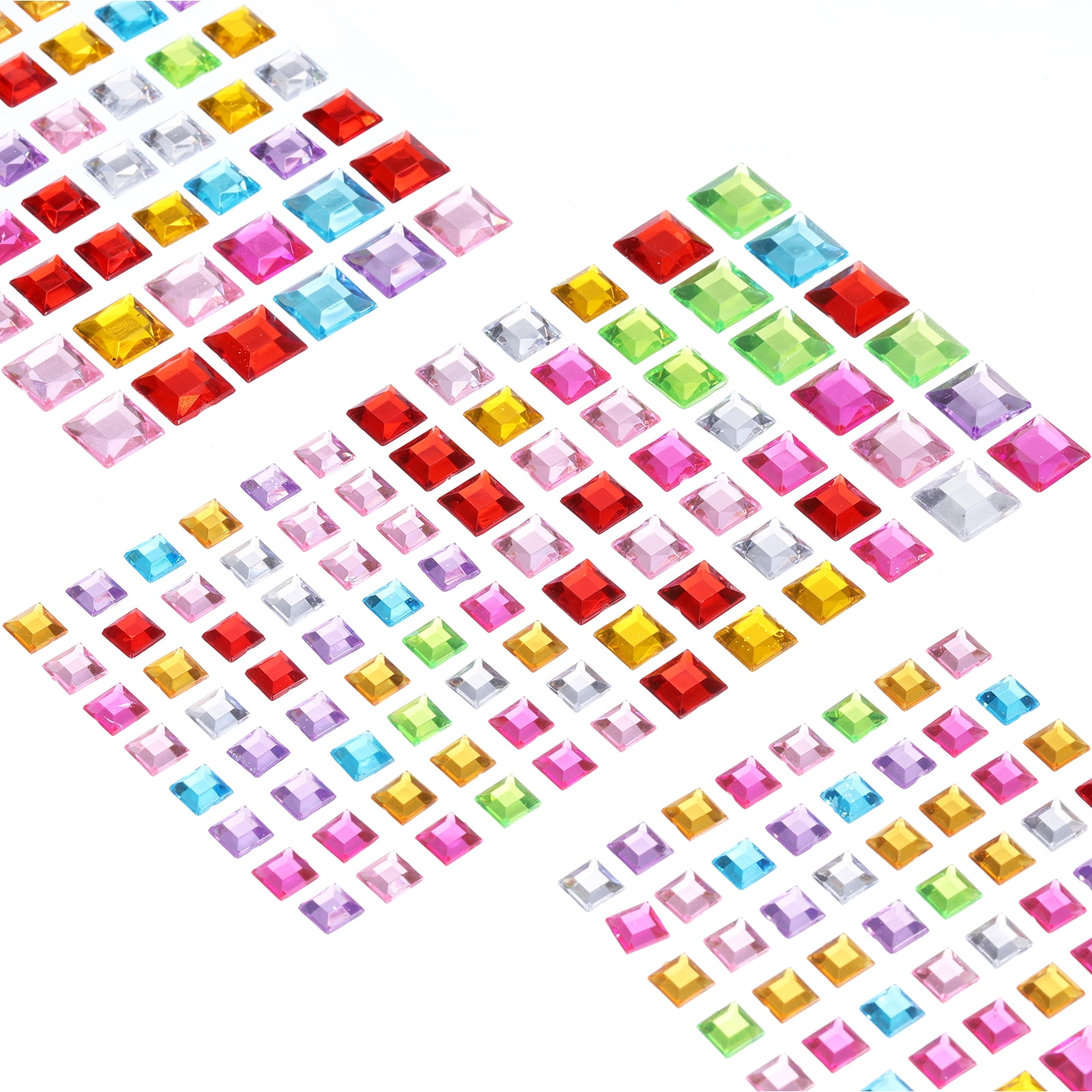 Uxcell 440 Pcs Gems Stickers for Crafts, 5 Sheet Self-Adhesive Gems ...