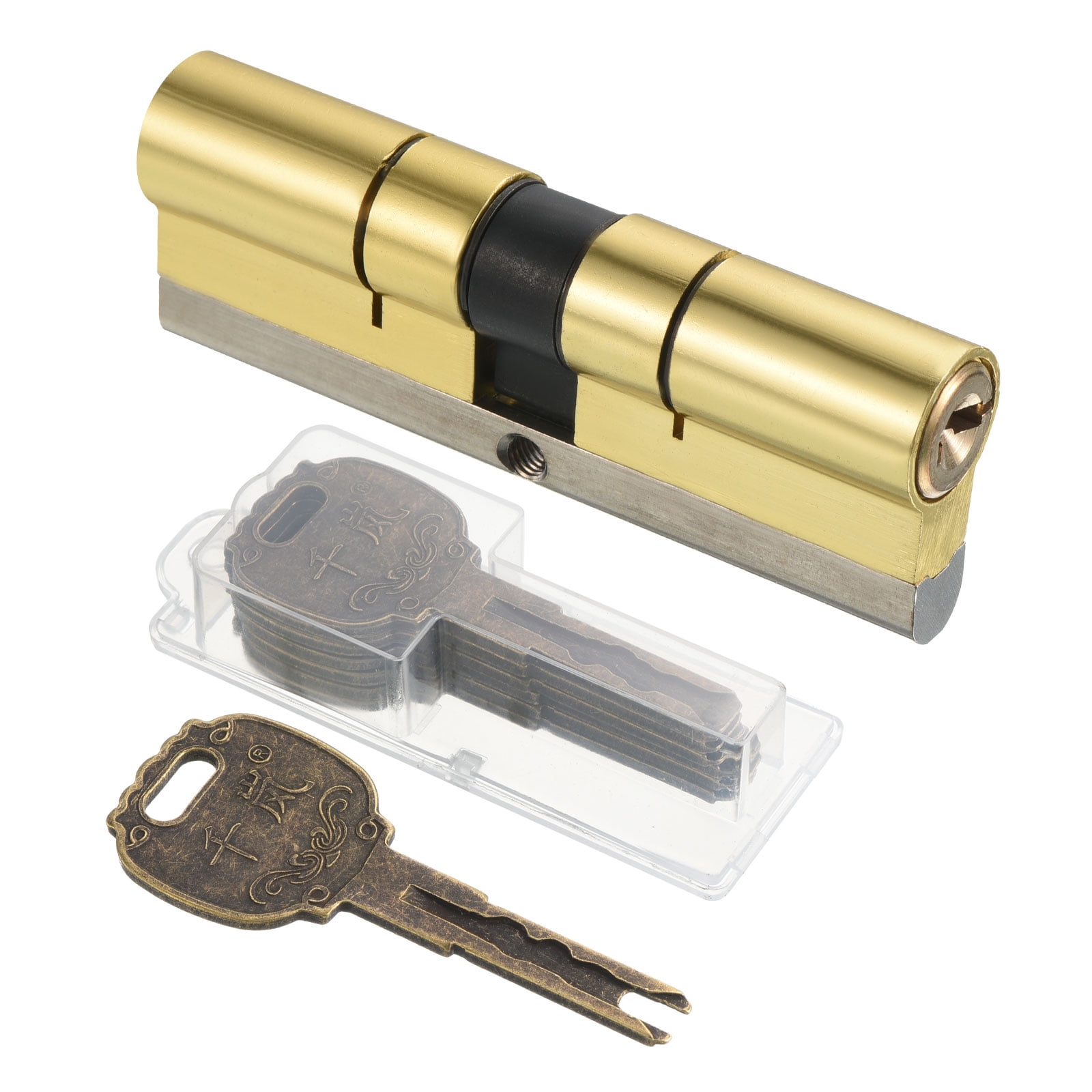 Uxcell 45/45 (90mm Overall) European Double Lock Cylinder with Keys ...
