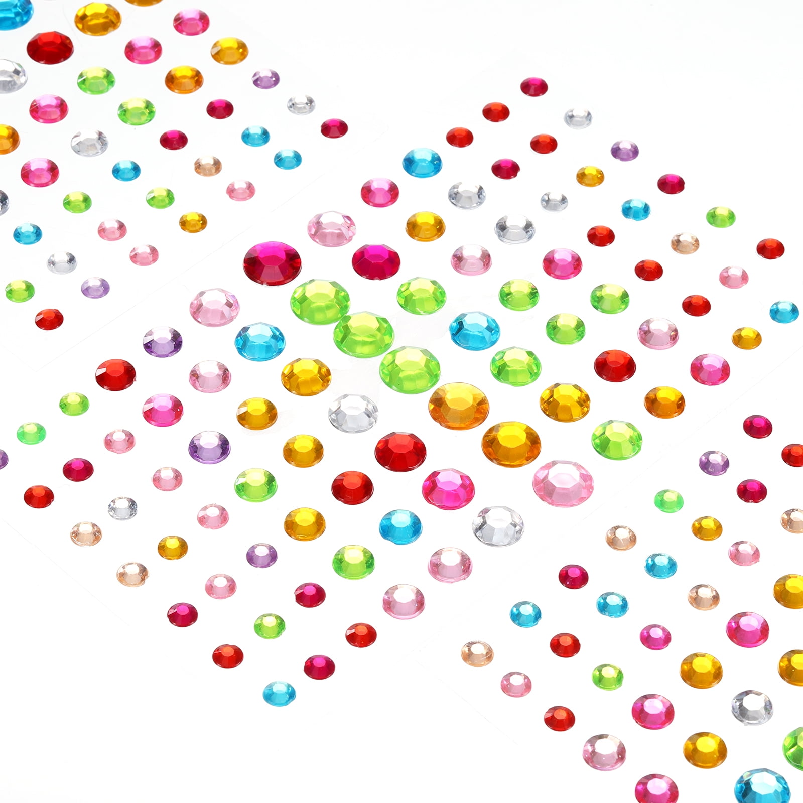 Uxcell 450 Pcs Gems Stickers for Crafts, 5 Sheet Self-Adhesive Gems ...