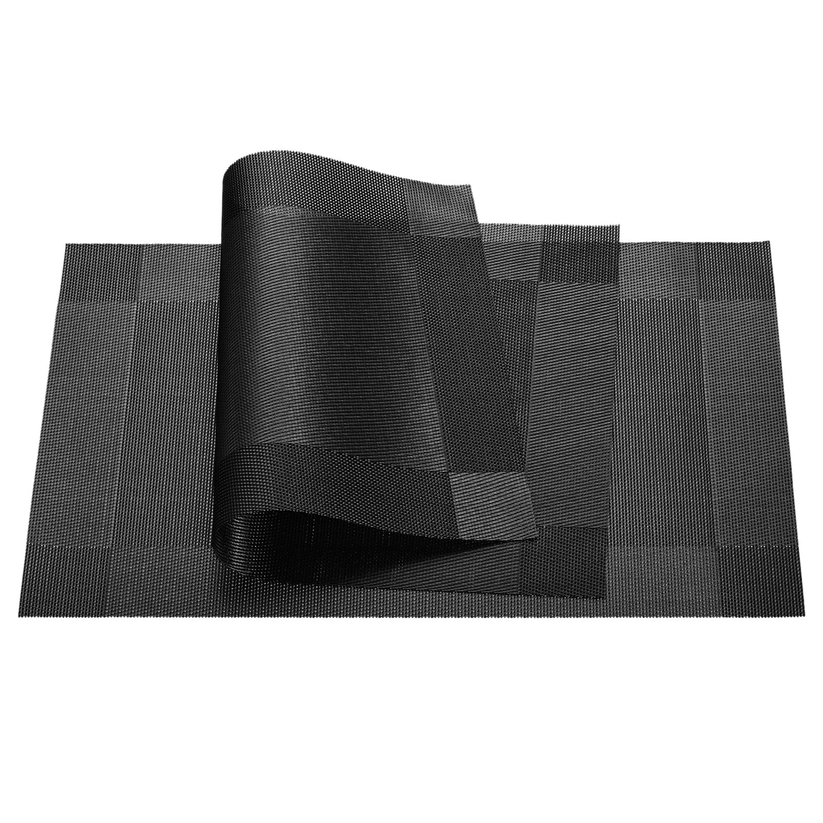 Uxcell 450x300mm Woven Table Place Mats PVC Black Gray 2 Pack - Walmart.com