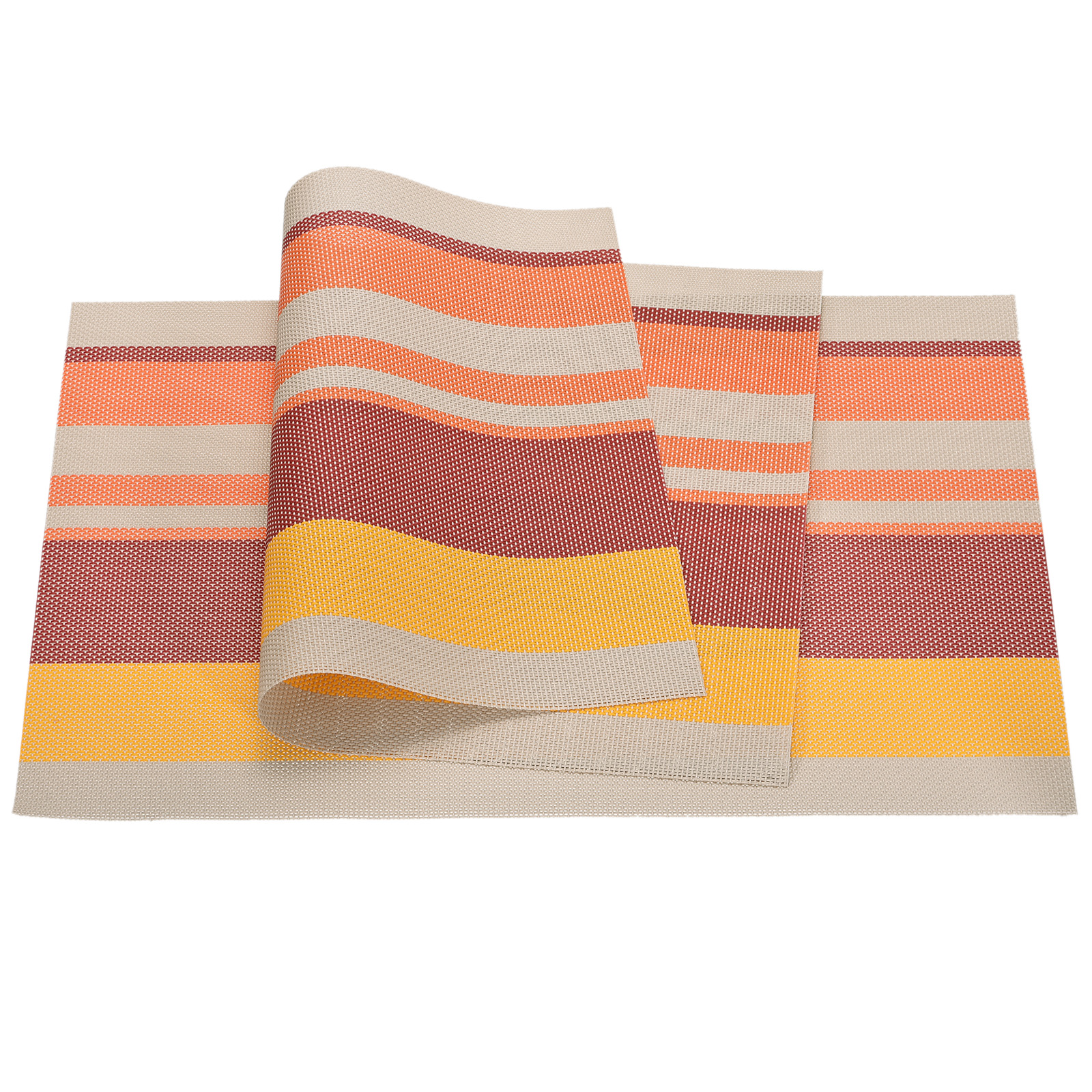 Uxcell 450x300mm Woven Table Place Mats Stripe Orange 6 Pack - Walmart.com