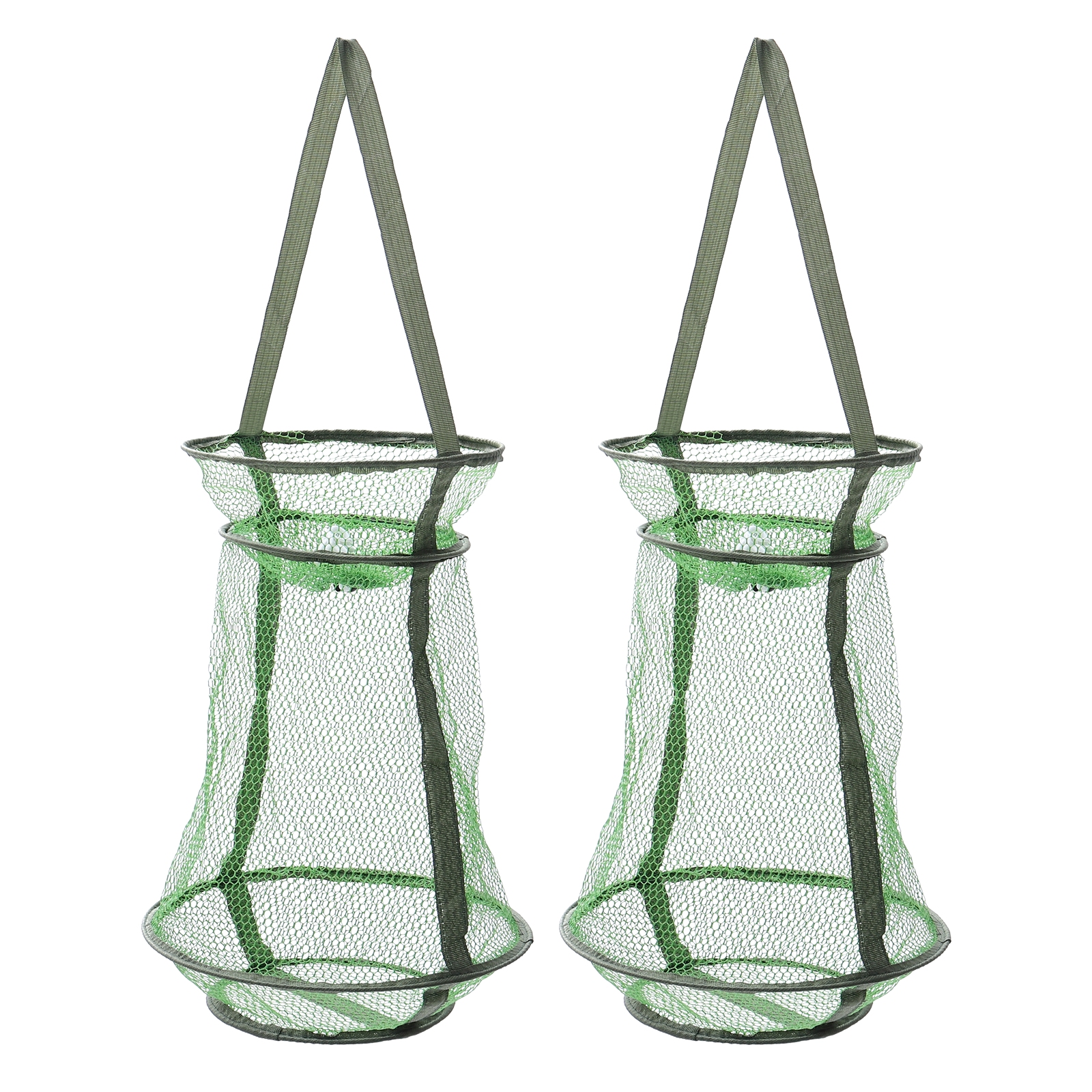 Uxcell 45cm/18" Fishing Keep Net Collapsible Fish Basket Mesh Coating ...