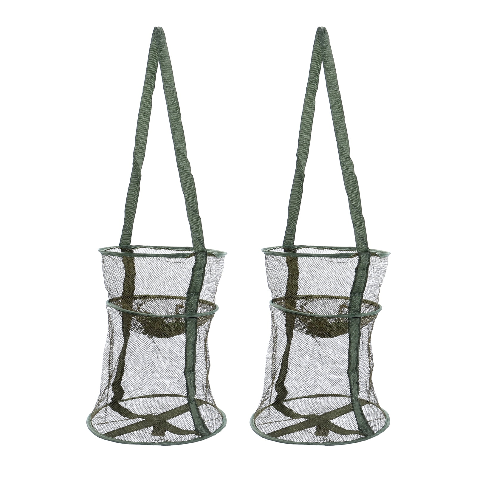 Uxcell 45cm/18" Fishing Keep Net Collapsible Fish Basket Mesh Vase ...